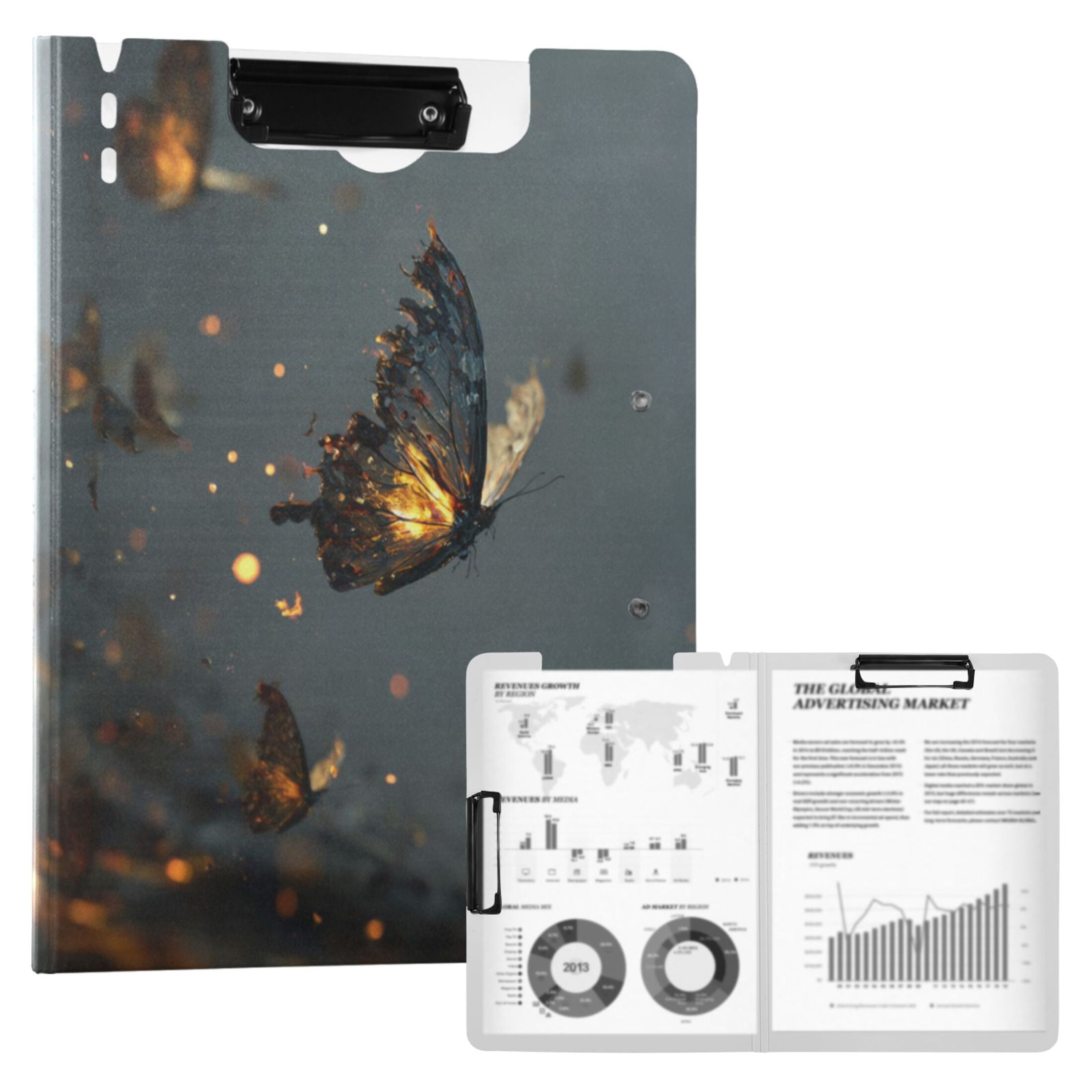 Wobogo Fire Butterfly A4 Foldable Clipboard with Horizontal and ...
