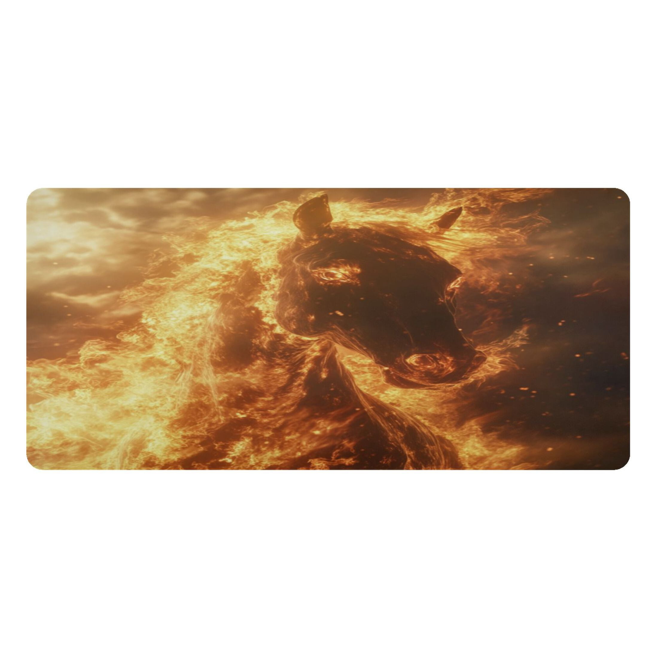 Wobogo Flaming War Horse Gaming Mouse Pad Non-slip Leather Desk Mat ...