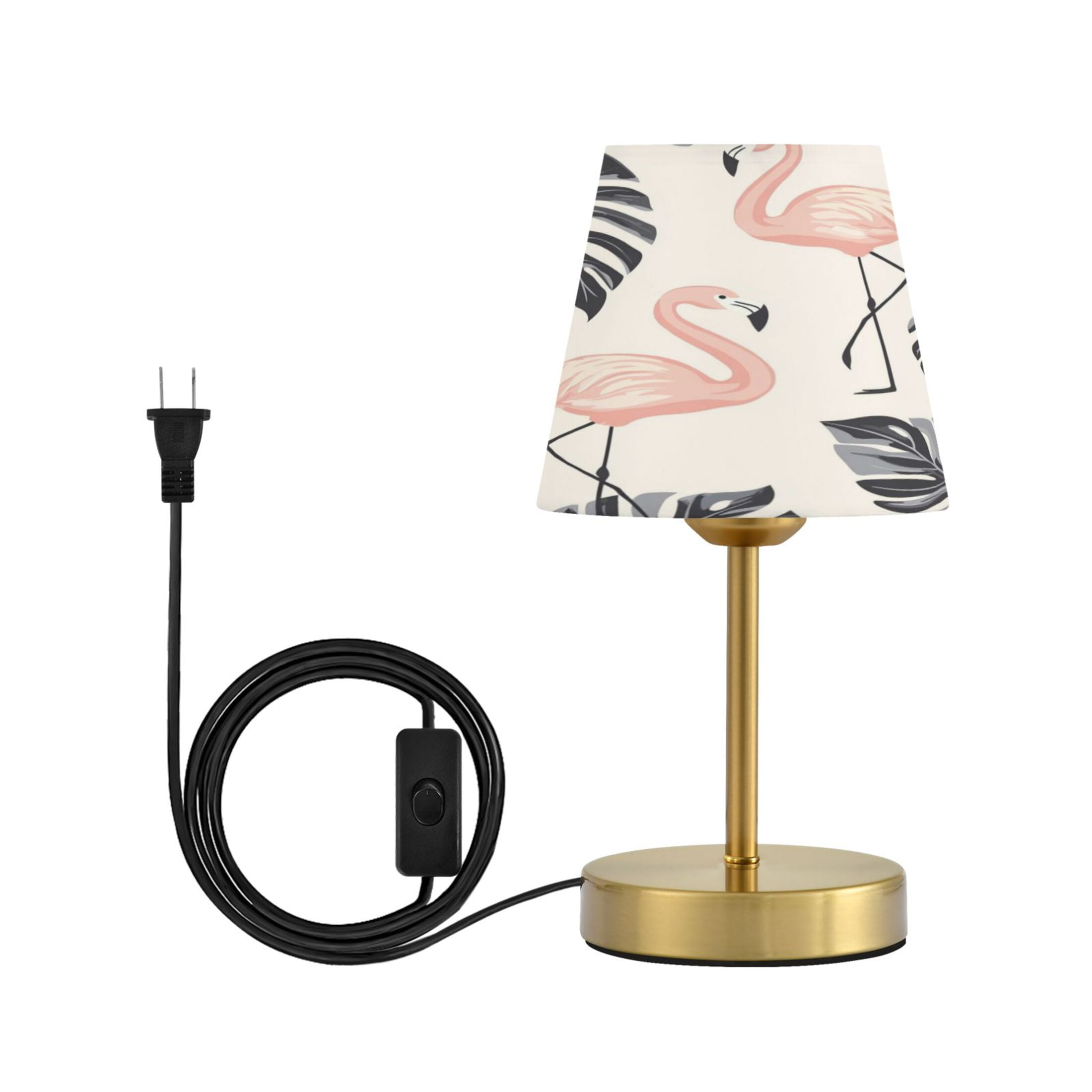 Wobogo Flamingo Monstera Leaves Pattern Table Lamps Three-channel ...