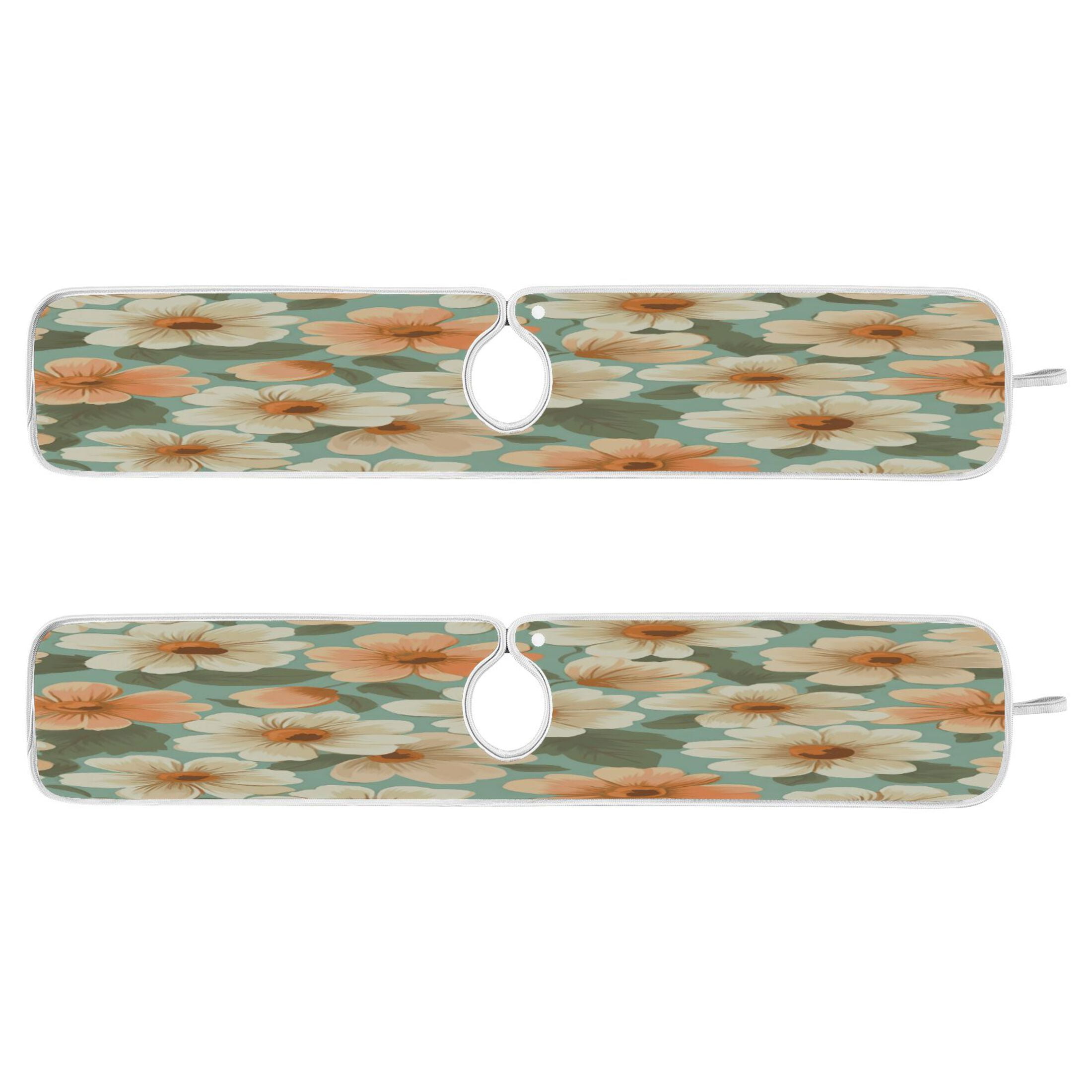 Wobogo Floral Pattern in Pastel Colors Faucet Drying Mat Set of 2 ...