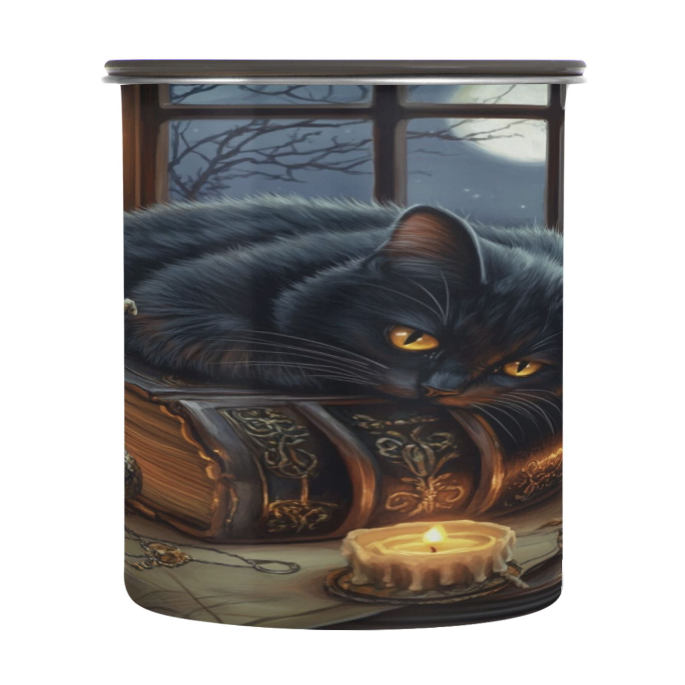 Wobogo Fluffy Black Cat Food Storage Jars 304 Food Grade Stainless ...
