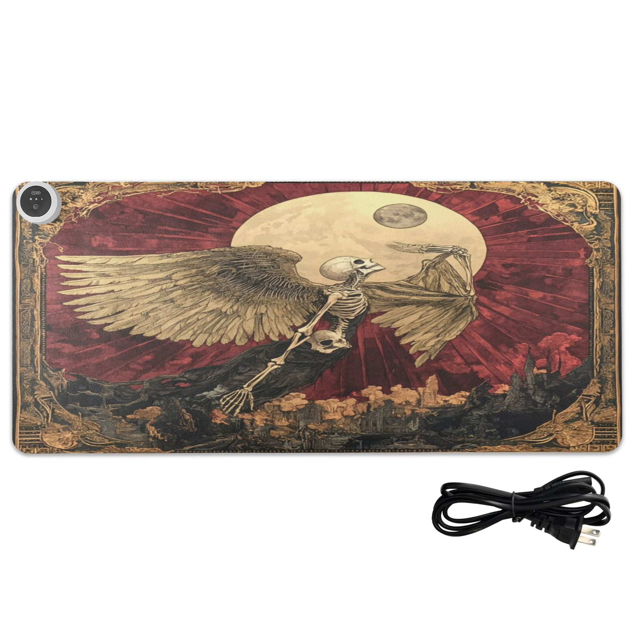 Wobogo Flying Skull Angel Pattern Heated Mouse Pad With 3 Heating ...
