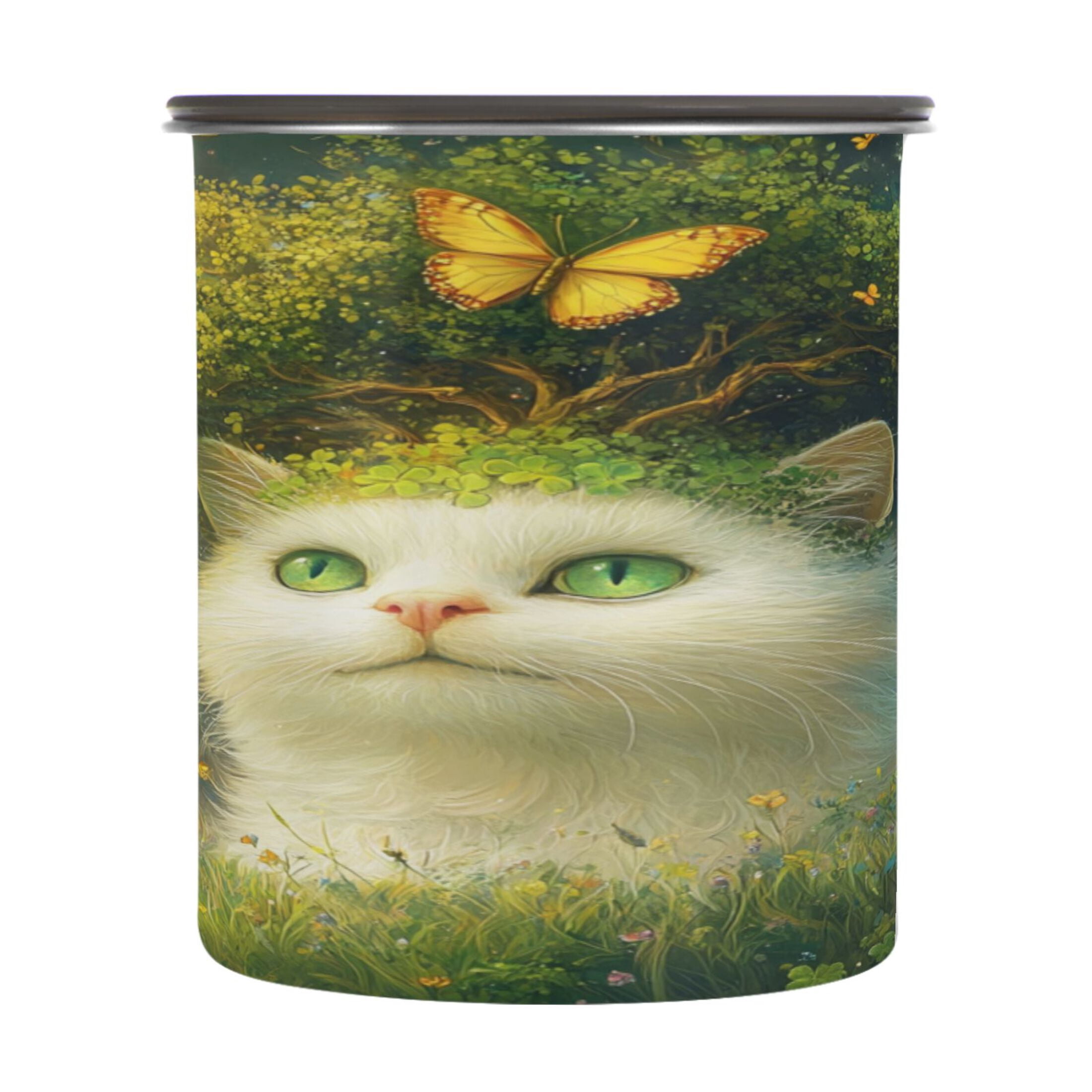 Wobogo Forest White Cat Food Storage Jars 304 Food Grade Stainless ...