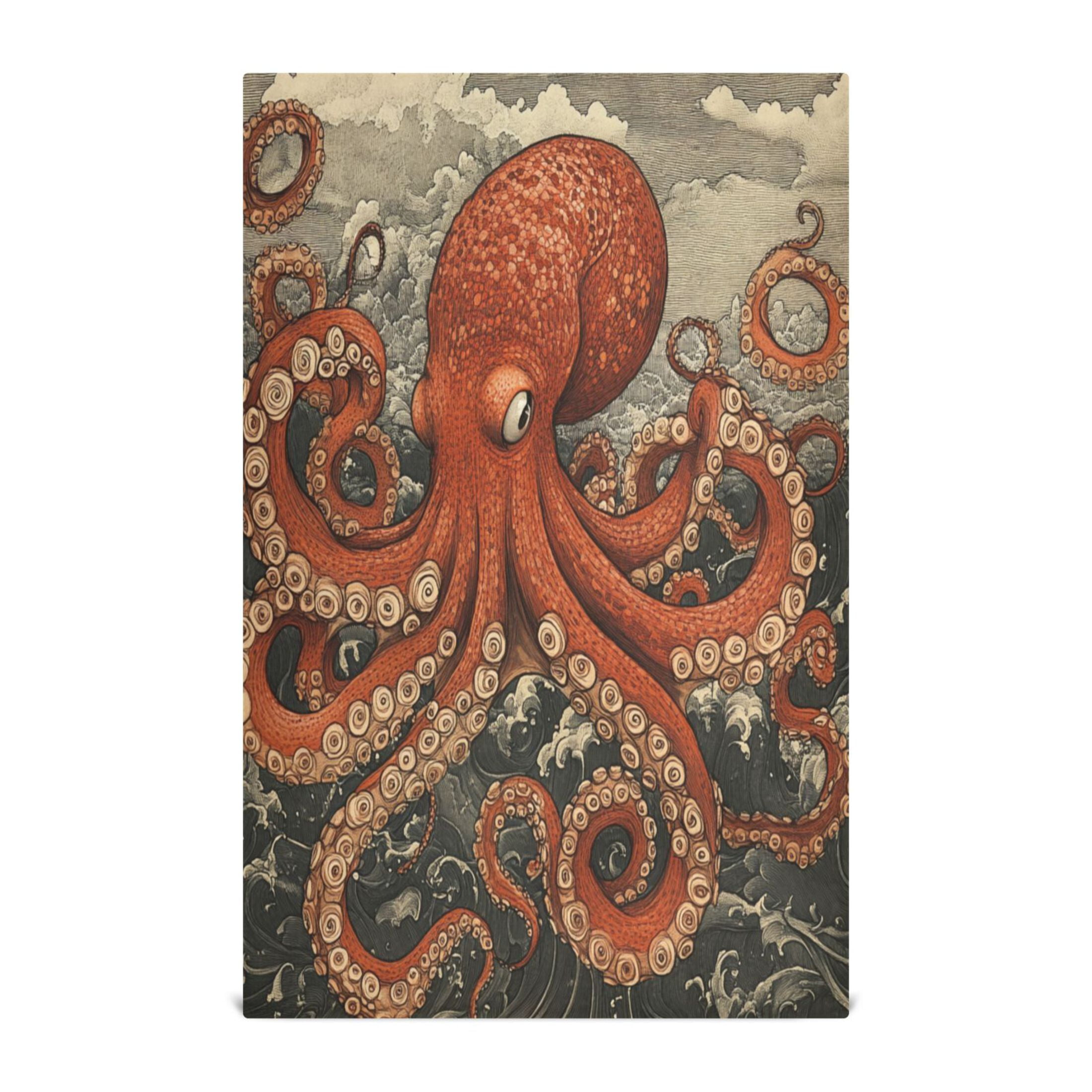 Wobogo Giant Octopus Kitchen Towel 1 Piece Large Cotton Dishcloth ...