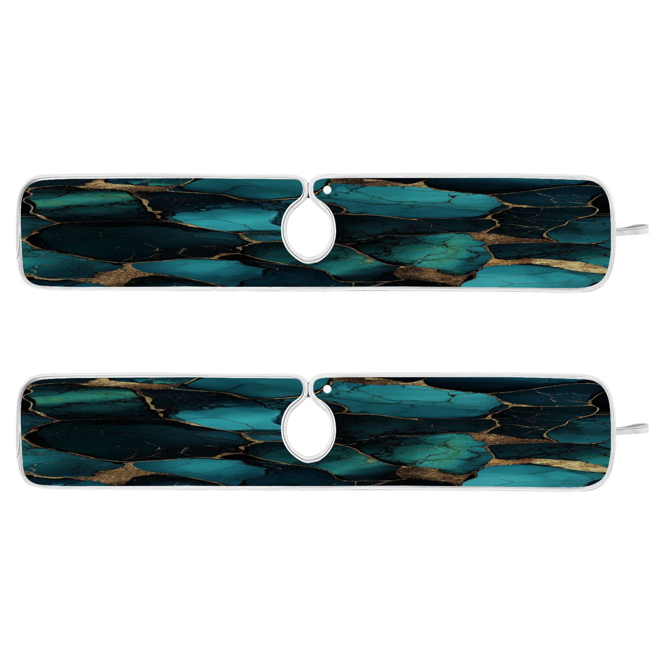 Wobogo Gild Dark Green Marble Faucet Drying Mat Set of 2 Sponge ...
