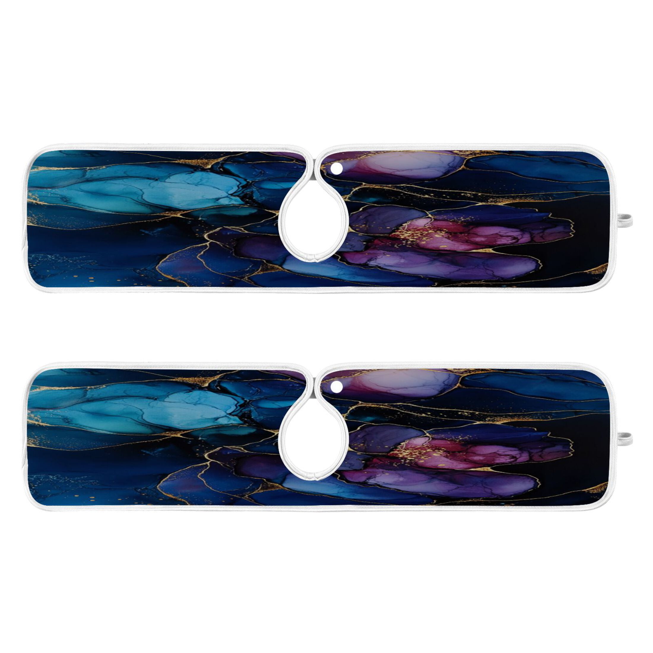 Wobogo Gilt Blue Marbles Faucet Drying Mat Set of 2 Sponge Material ...