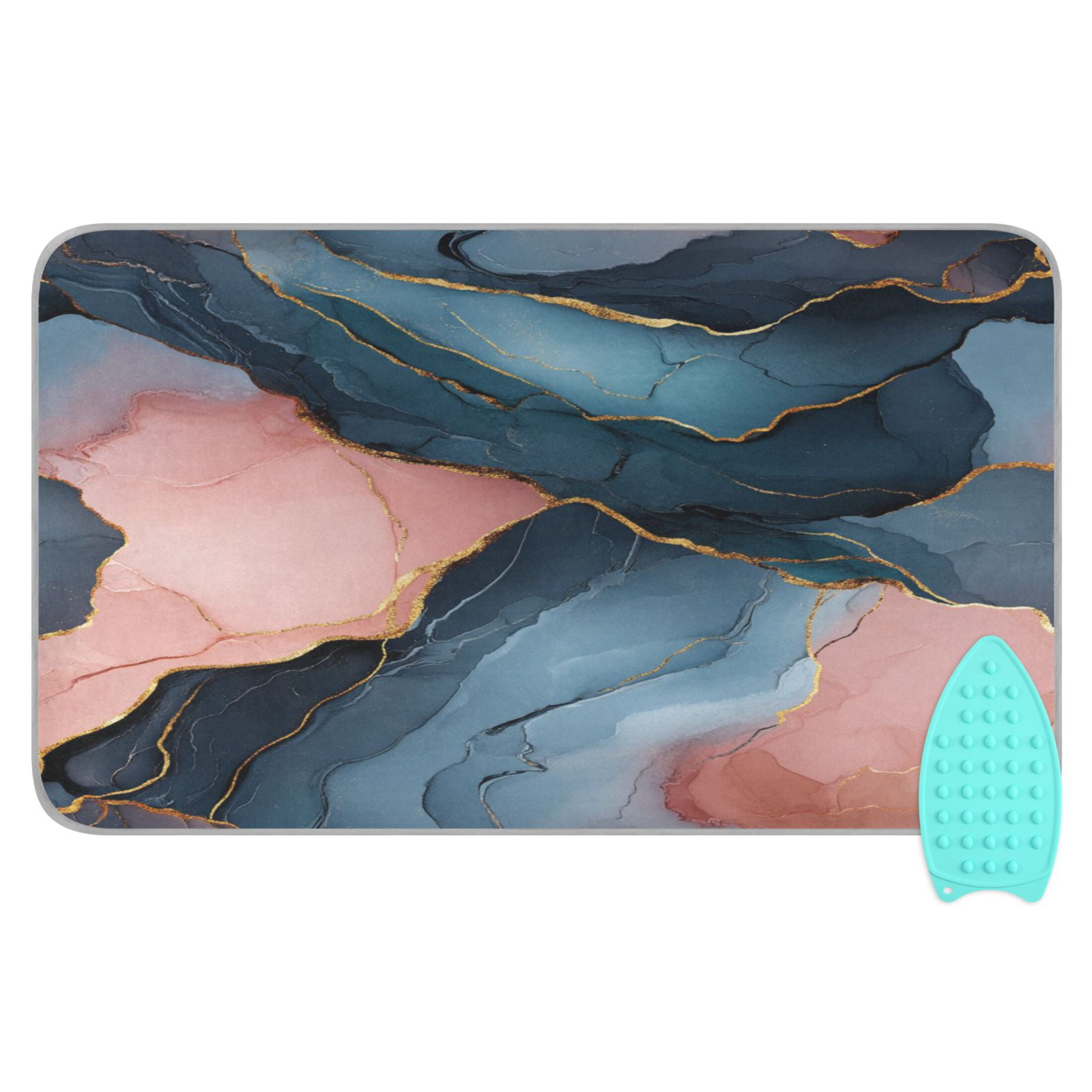 Wobogo Gilt Pink Marbles Ironing Mat Blanket Quilted Washer Dryer Heat ...