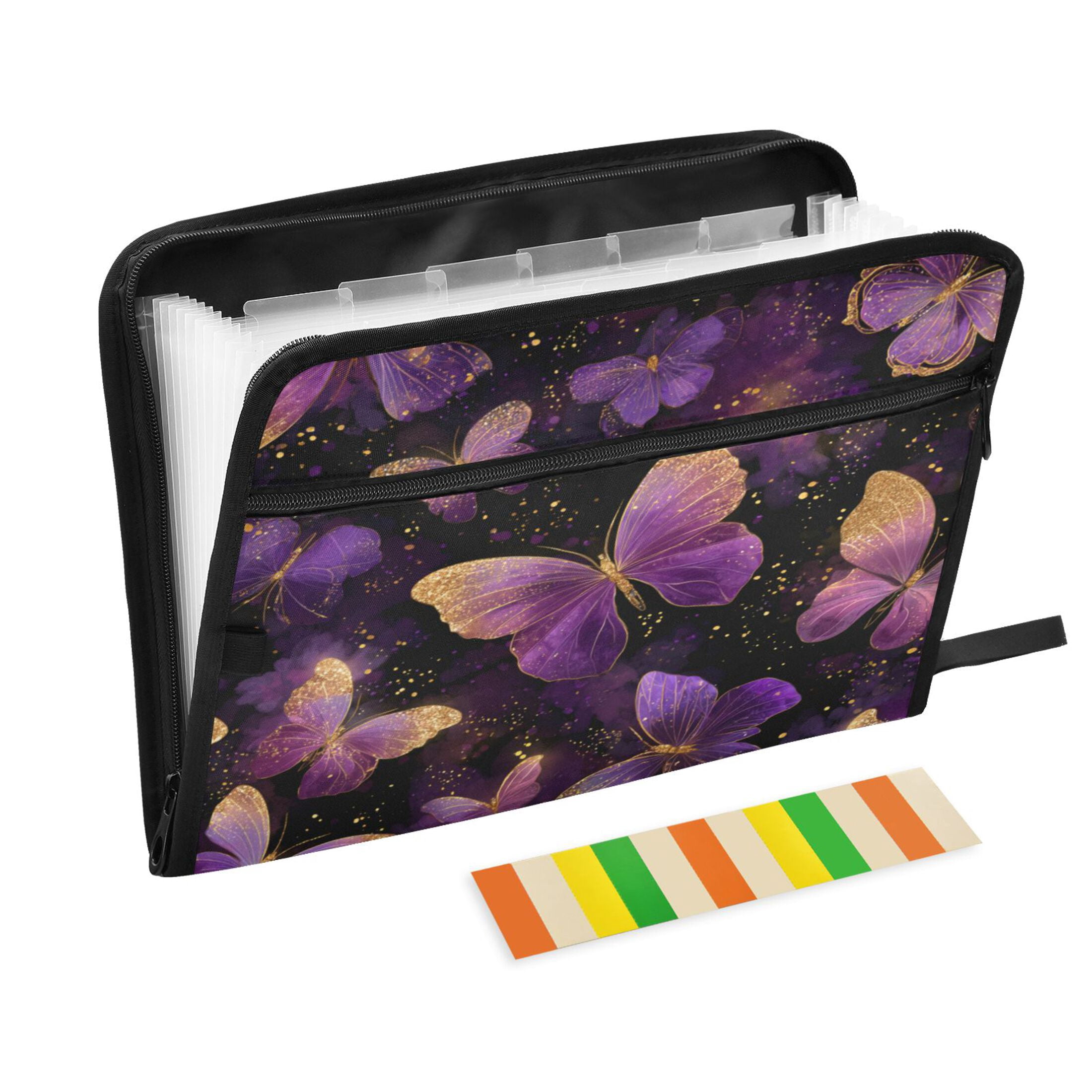 Wobogo Glowing Purple Butterfly Expanding File Folder Letter Size ...
