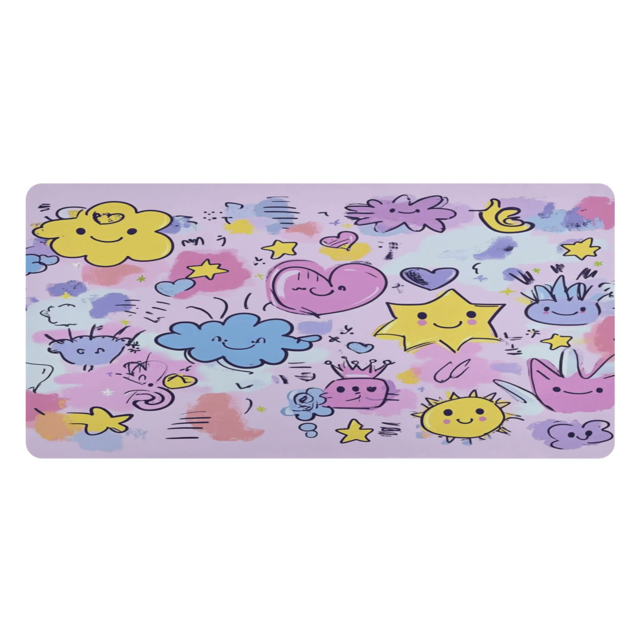 Wobogo Graffiti Elements Pattern Gaming Mouse Pad Non-slip Leather Desk ...