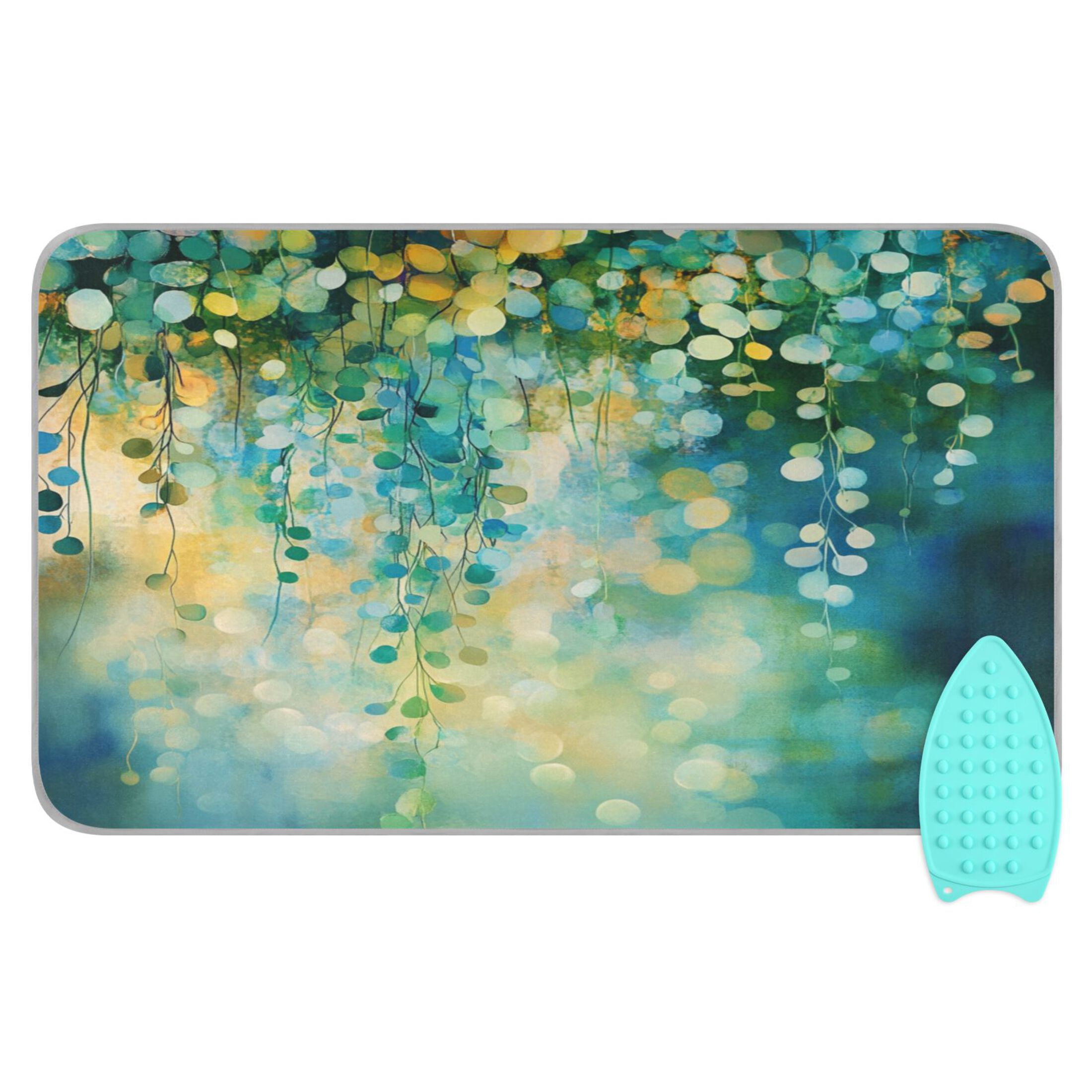 Wobogo Green Flower Leaves Ironing Mat Blanket Quilted Washer Dryer ...