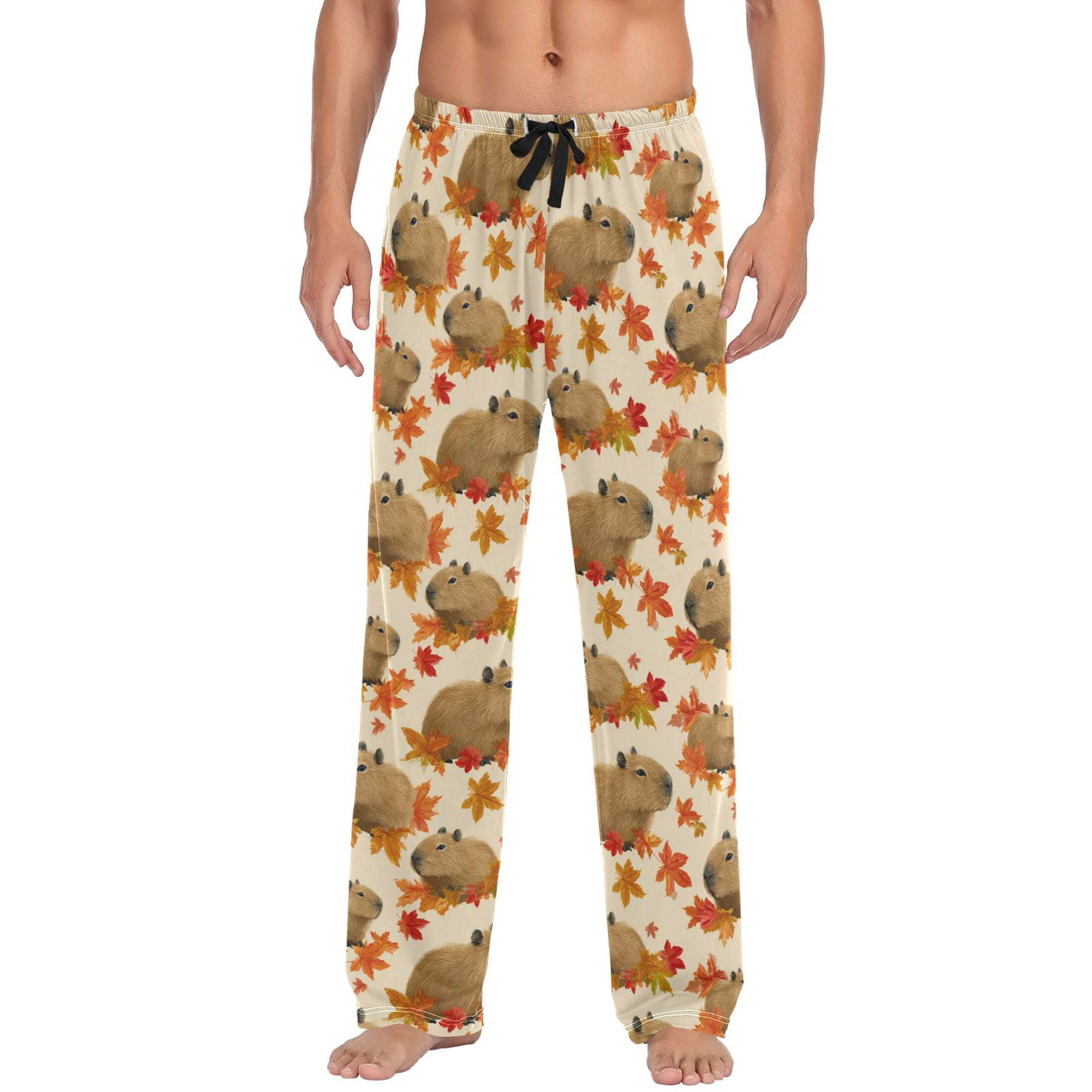 Wobogo Guinea Pig Maple Leaf Pajama Pants For Men Men's Separate ...