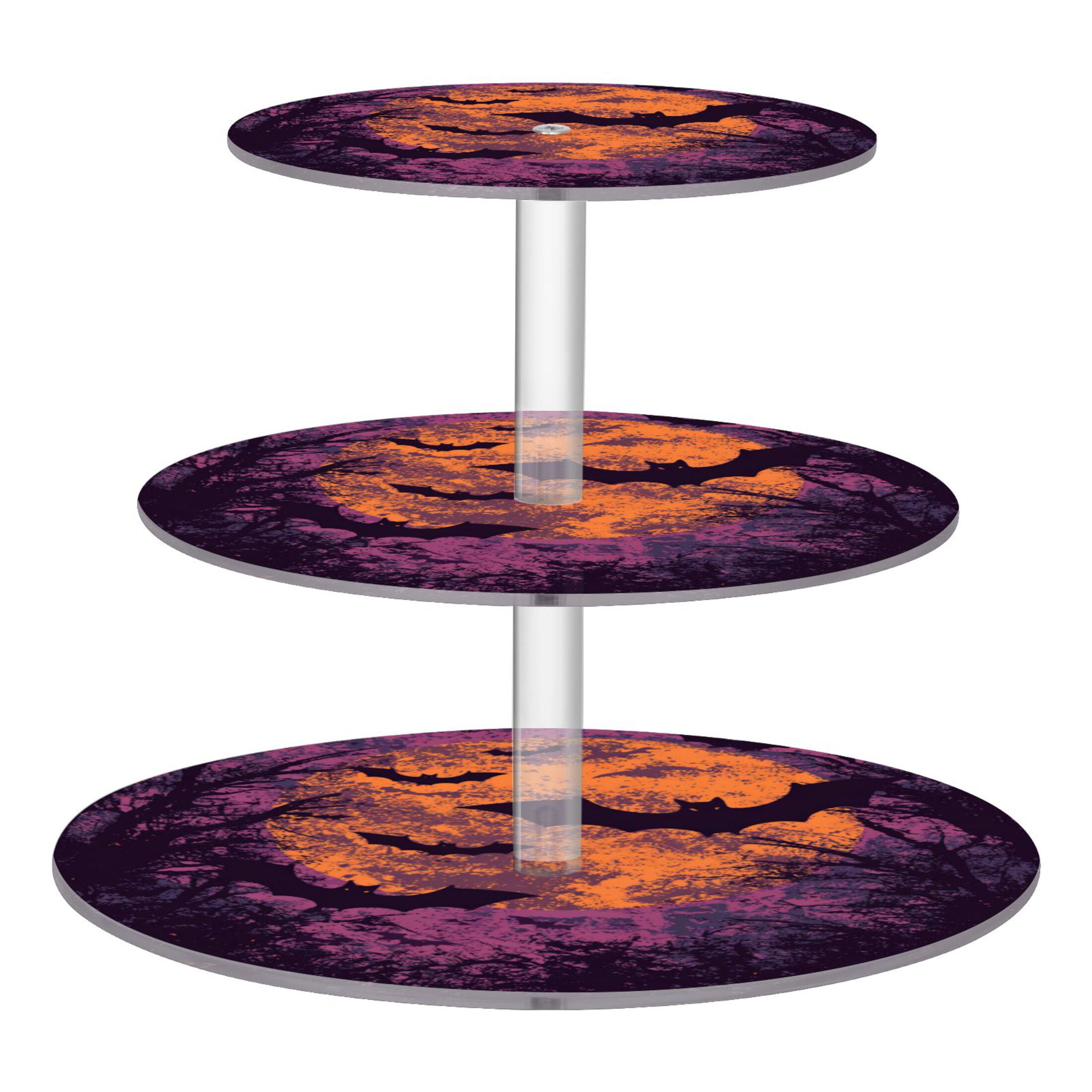 Wobogo Halloween Bats 3 Tier Acrylic Cake Stand with Clear Round Hold ...