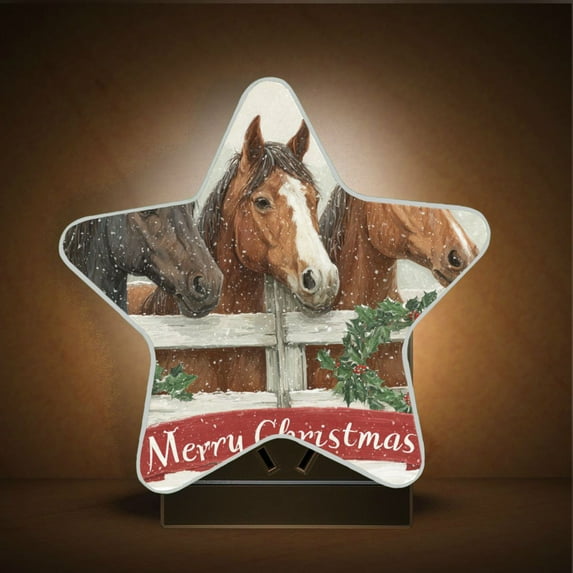 Wobogo Horses in The Snow LED Star Night Light 0.2 Watt Wall Plug Dusk ...