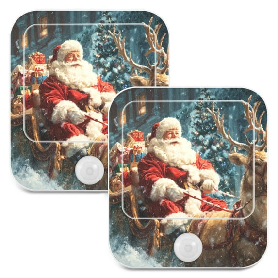 Wobogo Jolly Santa Claus Night Light Lamp Set of 2 with Smart Sensor ...