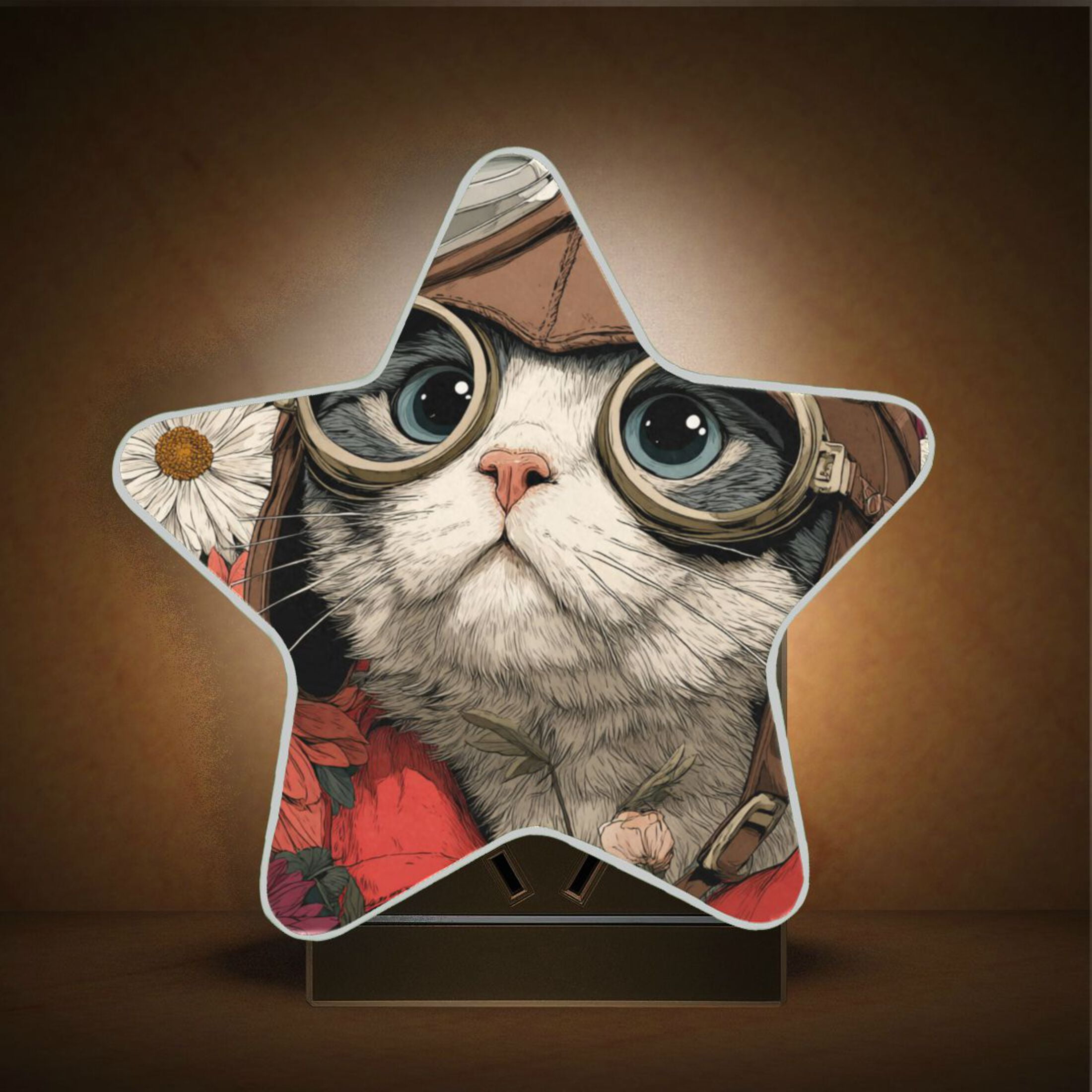 Wobogo Kitten Pilot LED Star Night Light 0.2 Watt Wall Plug Dusk to ...