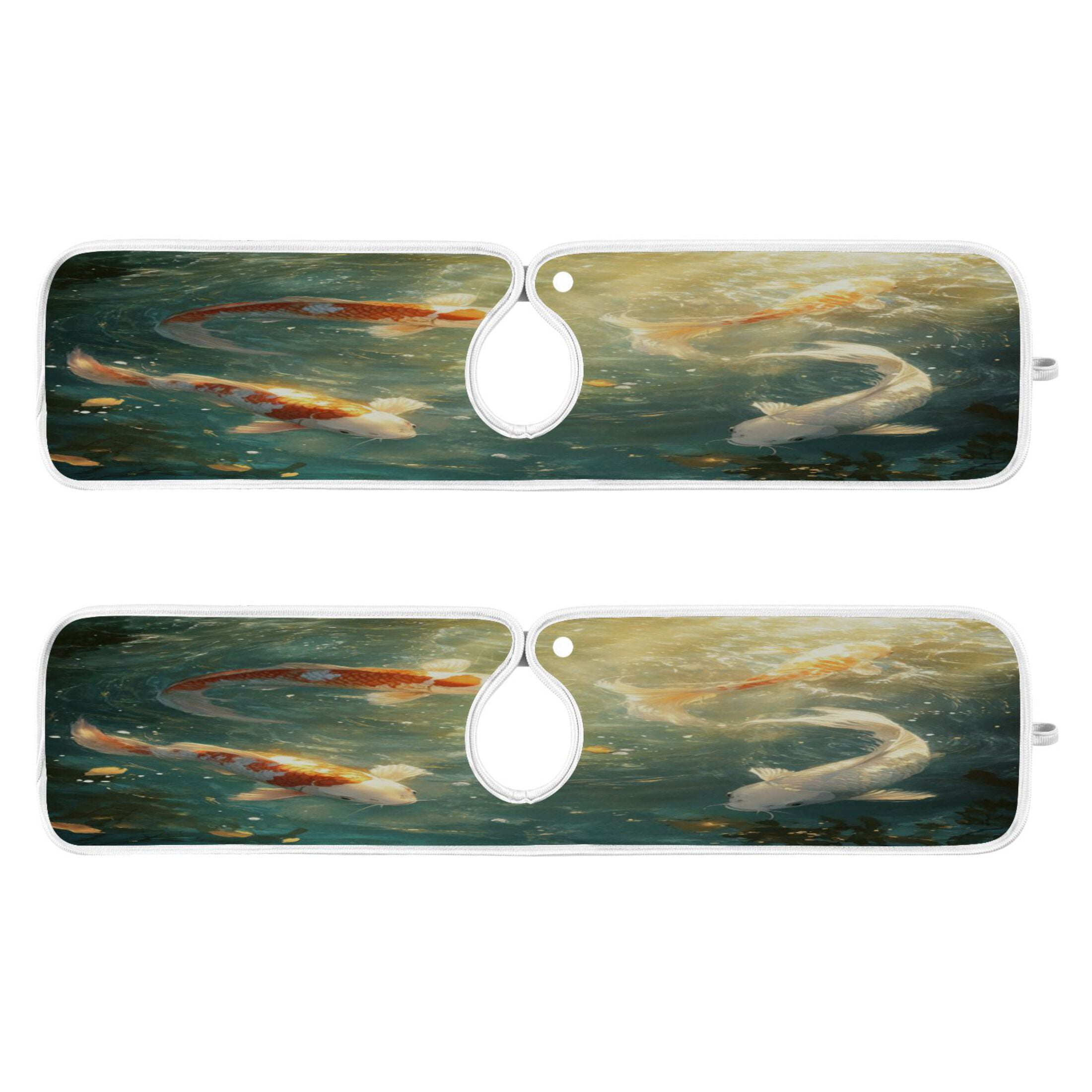 Wobogo Koi Fish Faucet Drying Mat Set of 2 Sponge Material Absorbs ...