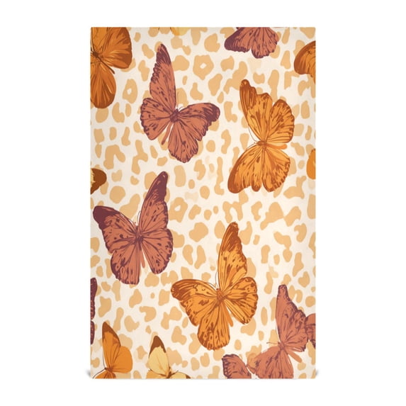 Wobogo Leopard Print Butterfly Kitchen Towel 6 Piece Large Cotton ...
