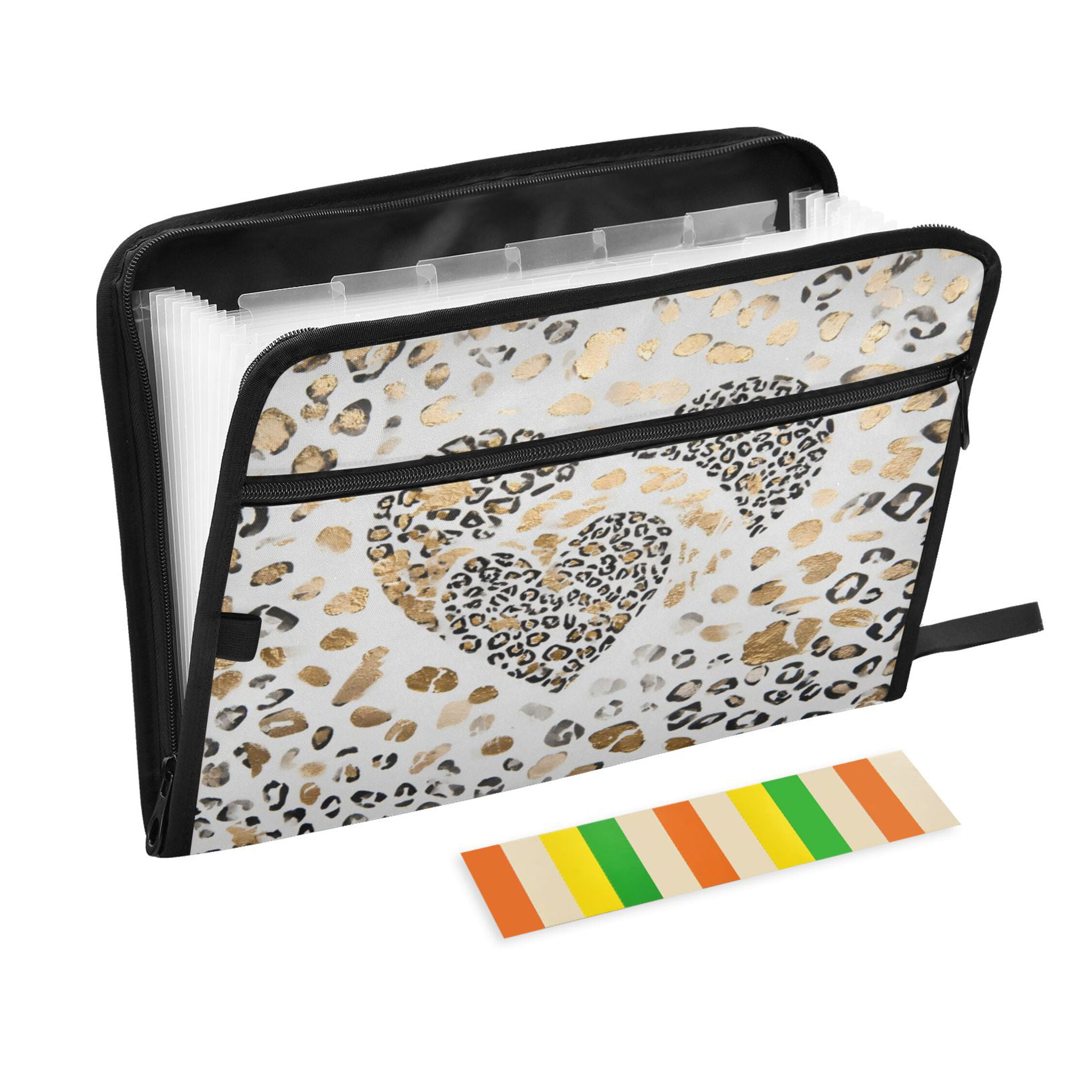 Wobogo Leopard Print Heart Expanding File Folder Letter Size Accordion ...