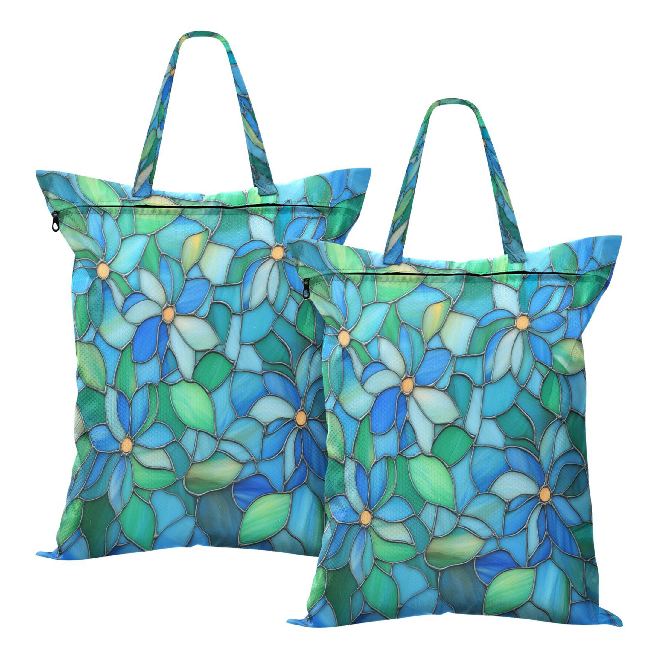 Wobogo Light Blue Green Glass Travel Laundry Bag Dirty Clothes ...