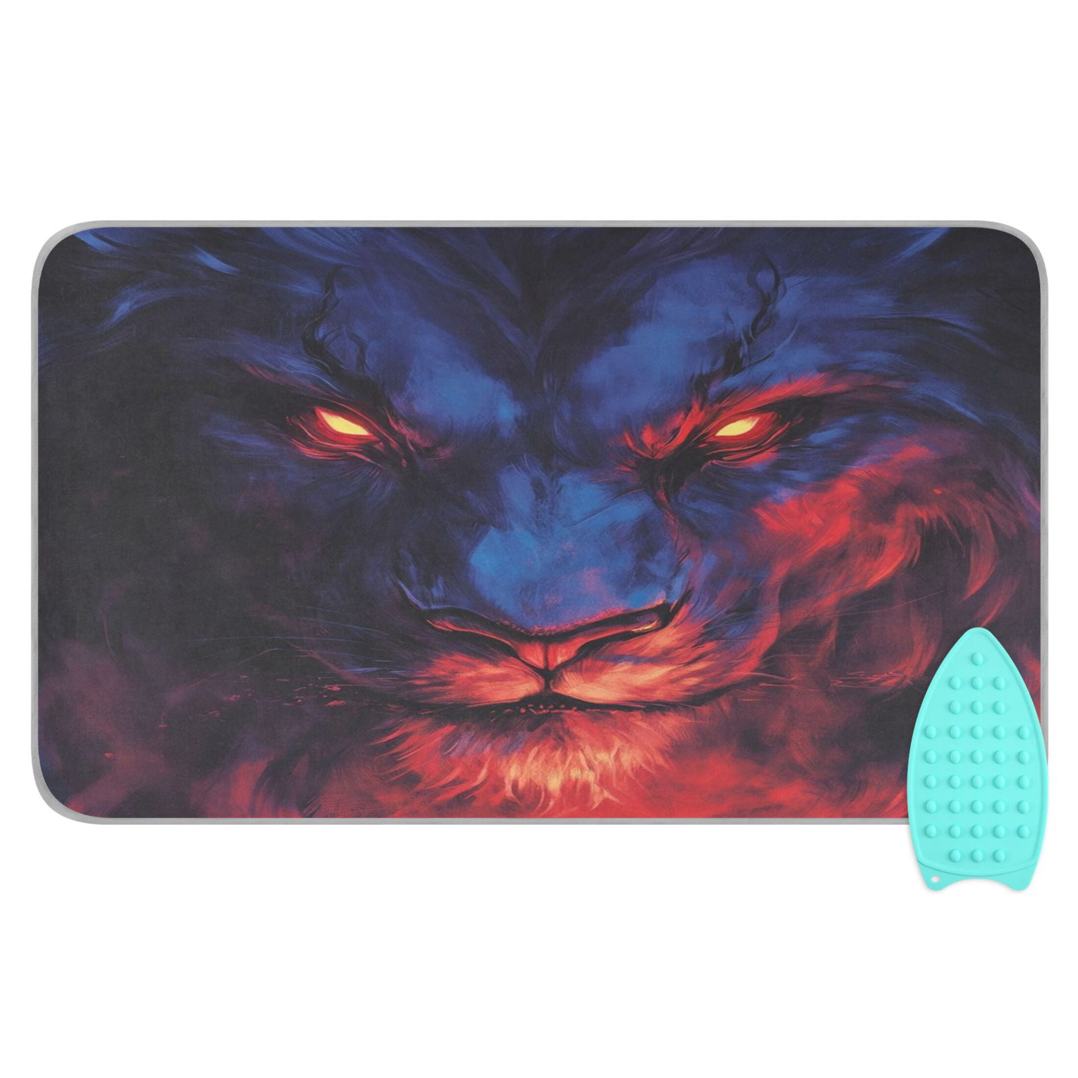 Wobogo Lion Face with Glowing Eyes Ironing Mat Blanket Quilted Washer ...