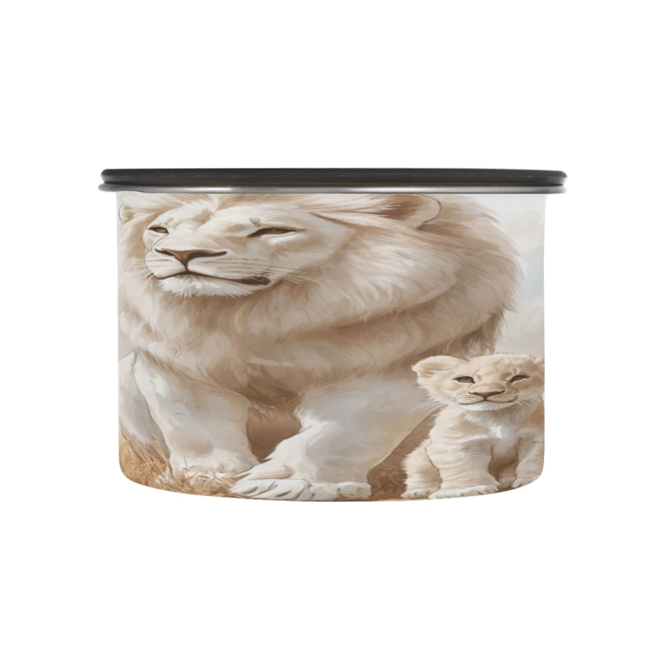 Wobogo Lion and Its Cub Food Storage Jars 304 Food Grade Stainless ...