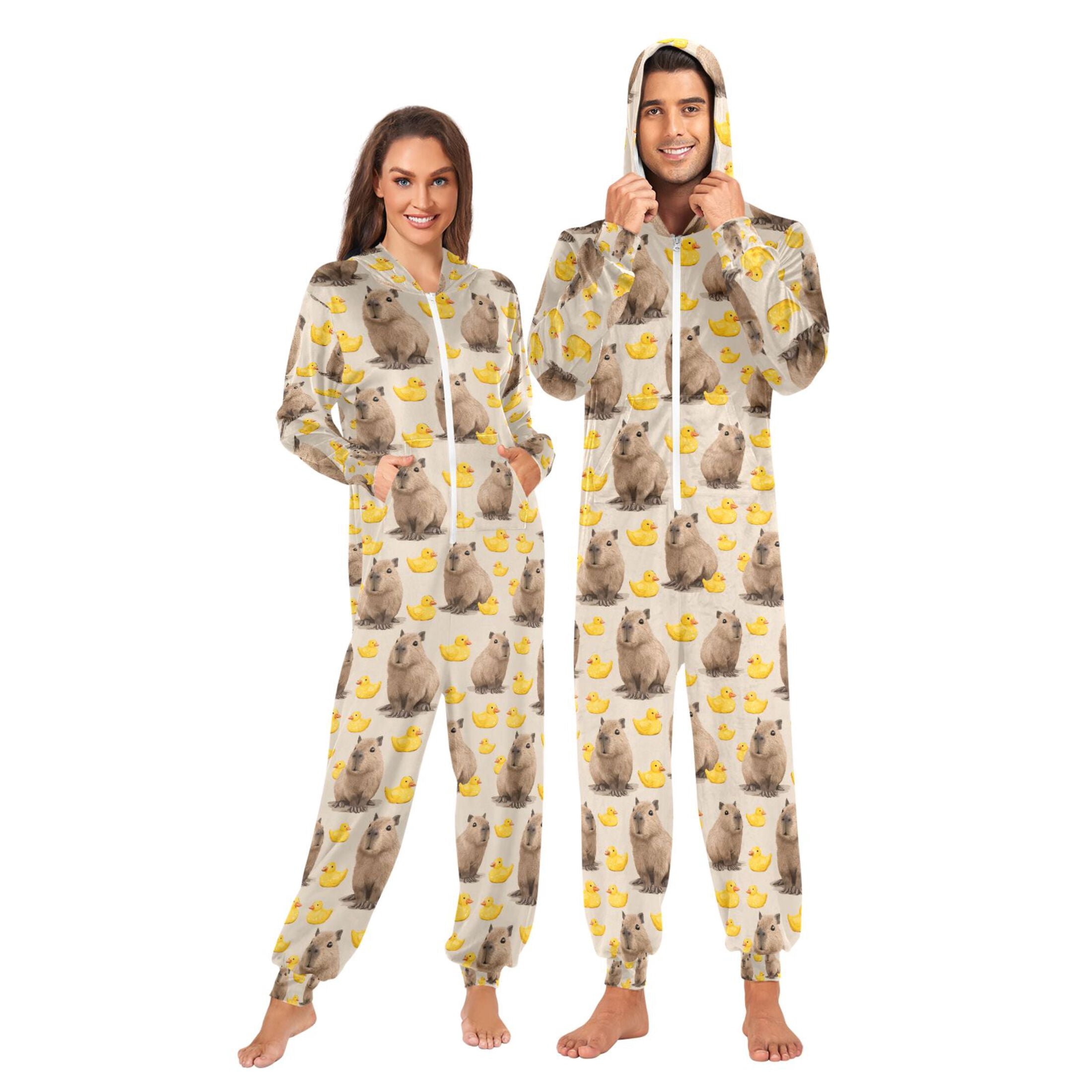 Wobogo Little Guinea Pig Unisex Pajamas Hooded Onesie Jumpsuit Zipper ...
