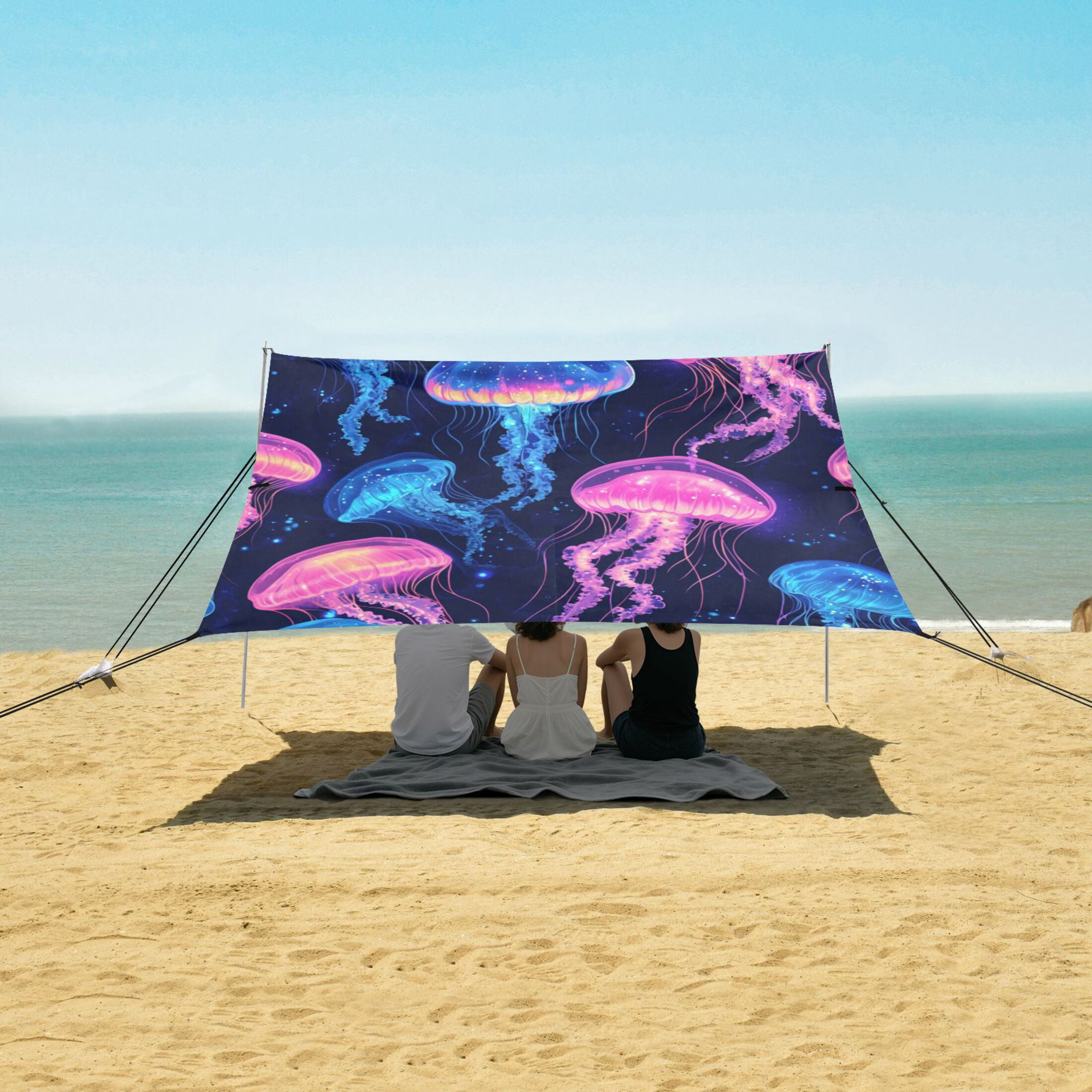 Wobogo Luminous Jellyfish Beach Tent Camping Sun Shelter 110 x 125in ...