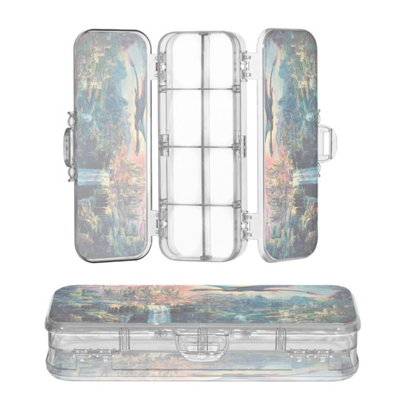 Wobogo Magic Dragon Castle Clear Pencil Case Plastic Pencilboxes ...