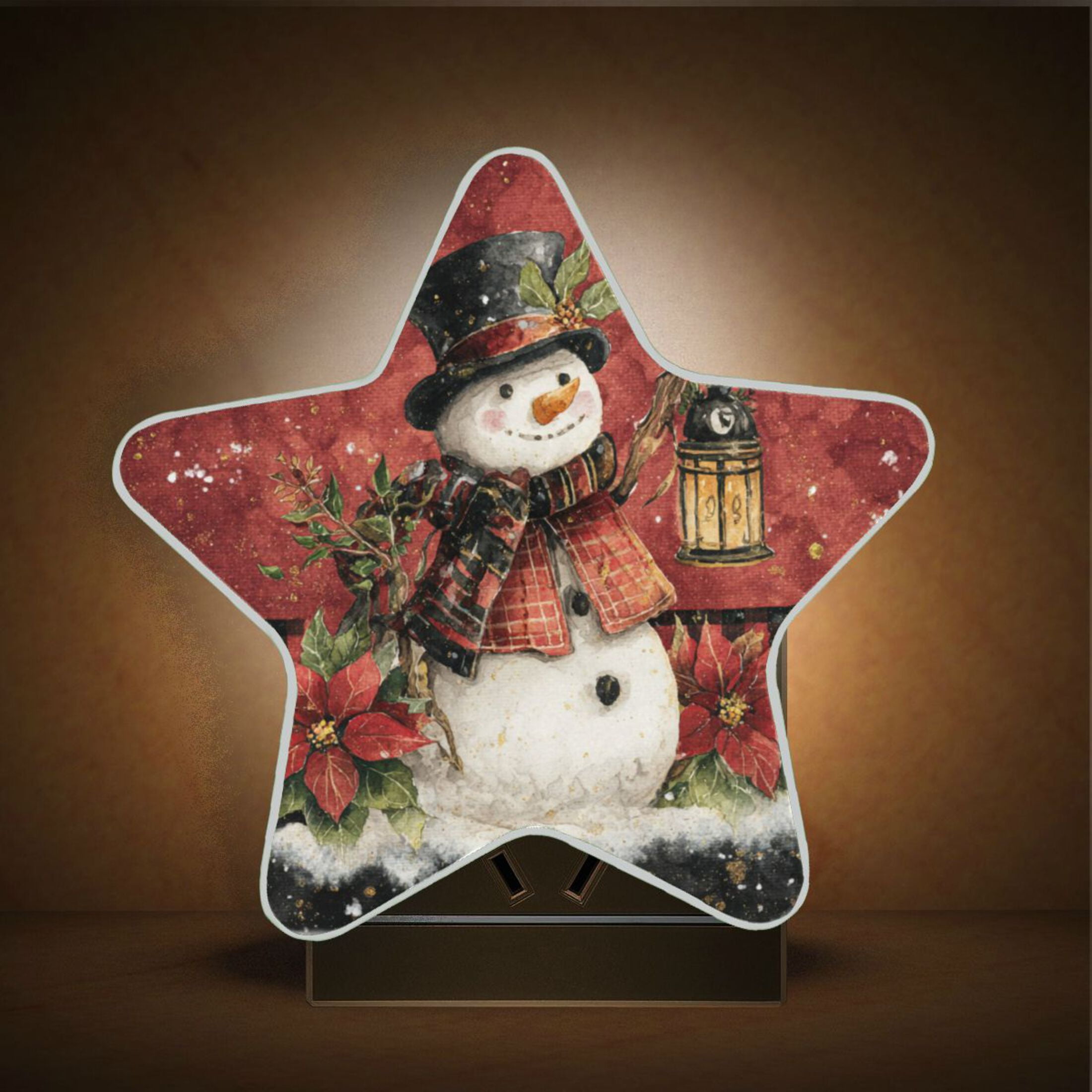 Wobogo Magical Snowman LED Star Night Light 0.2 Watt Wall Plug Dusk to ...