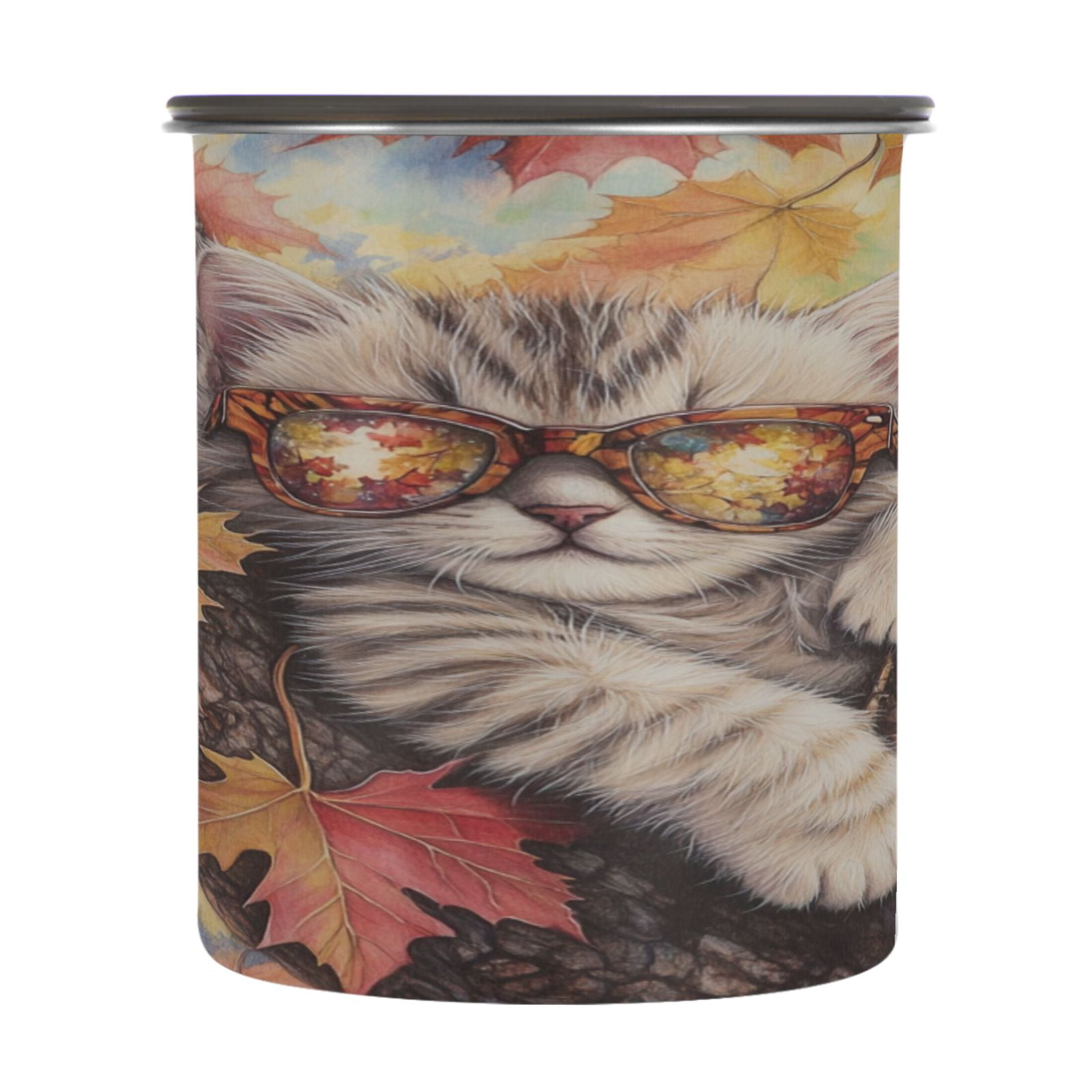Wobogo Maple Leaf Cat Food Storage Jars 304 Food Grade Stainless Steel ...