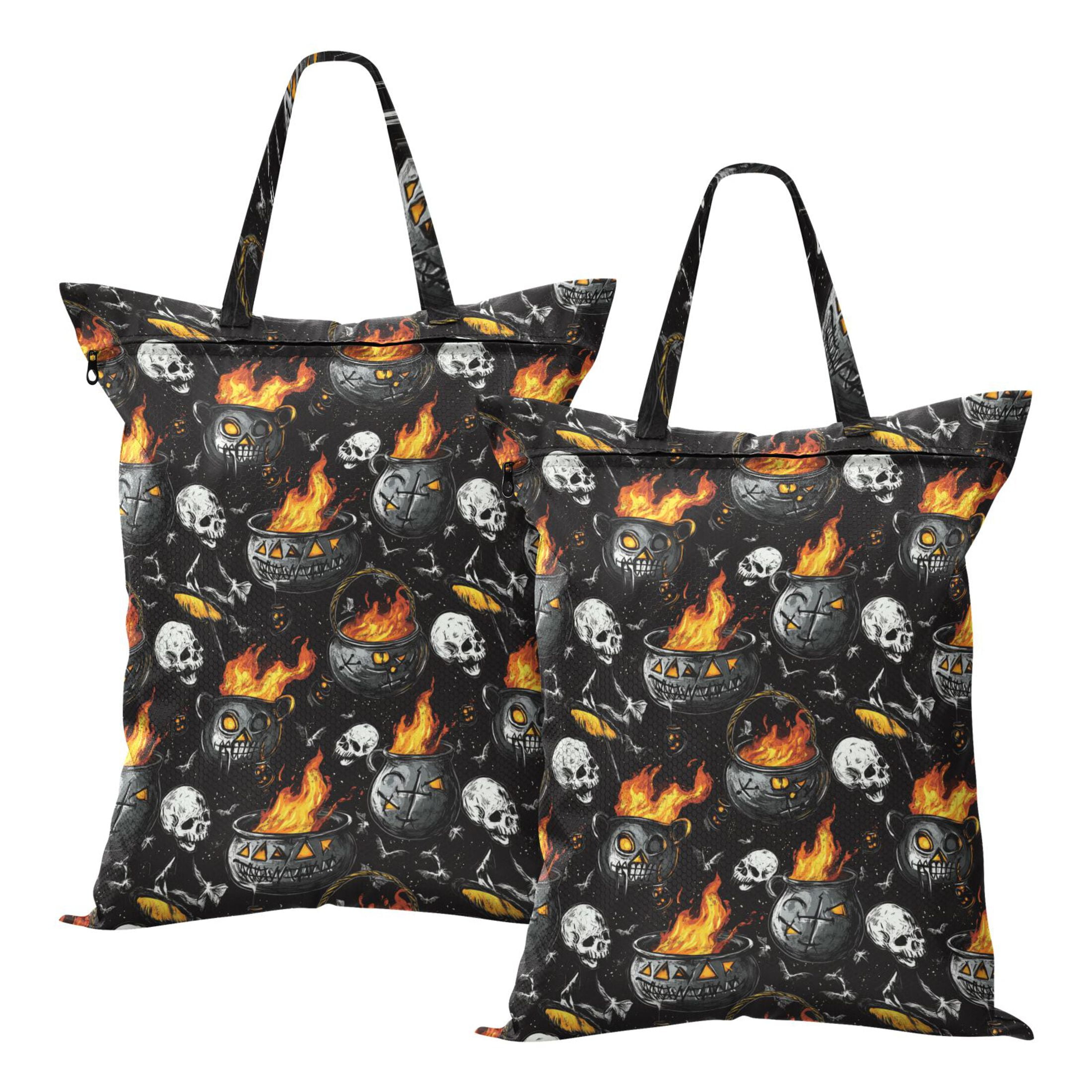 Wobogo Melting Pot Skull Travel Laundry Bag Dirty Clothes Organizer Top ...