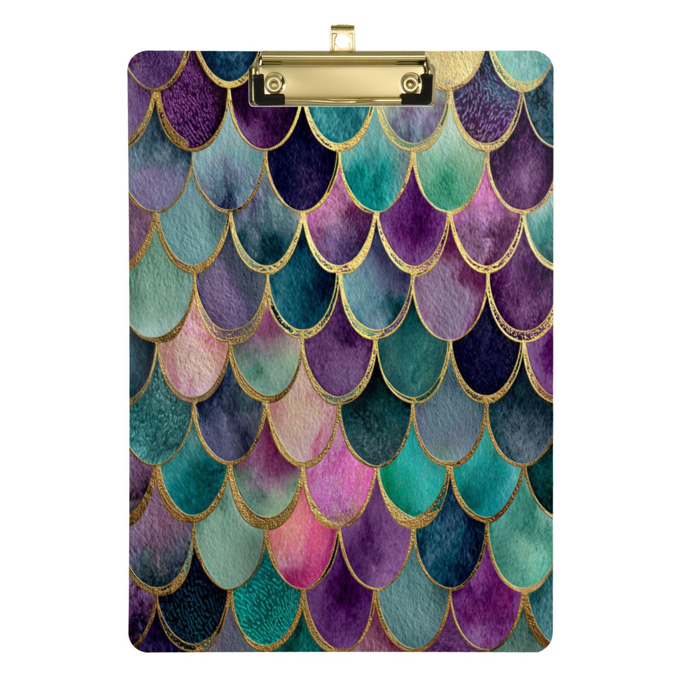 Wobogo Mermaid Scales Acrylic Writing Pad Gold Clip Stardard Size A4 ...