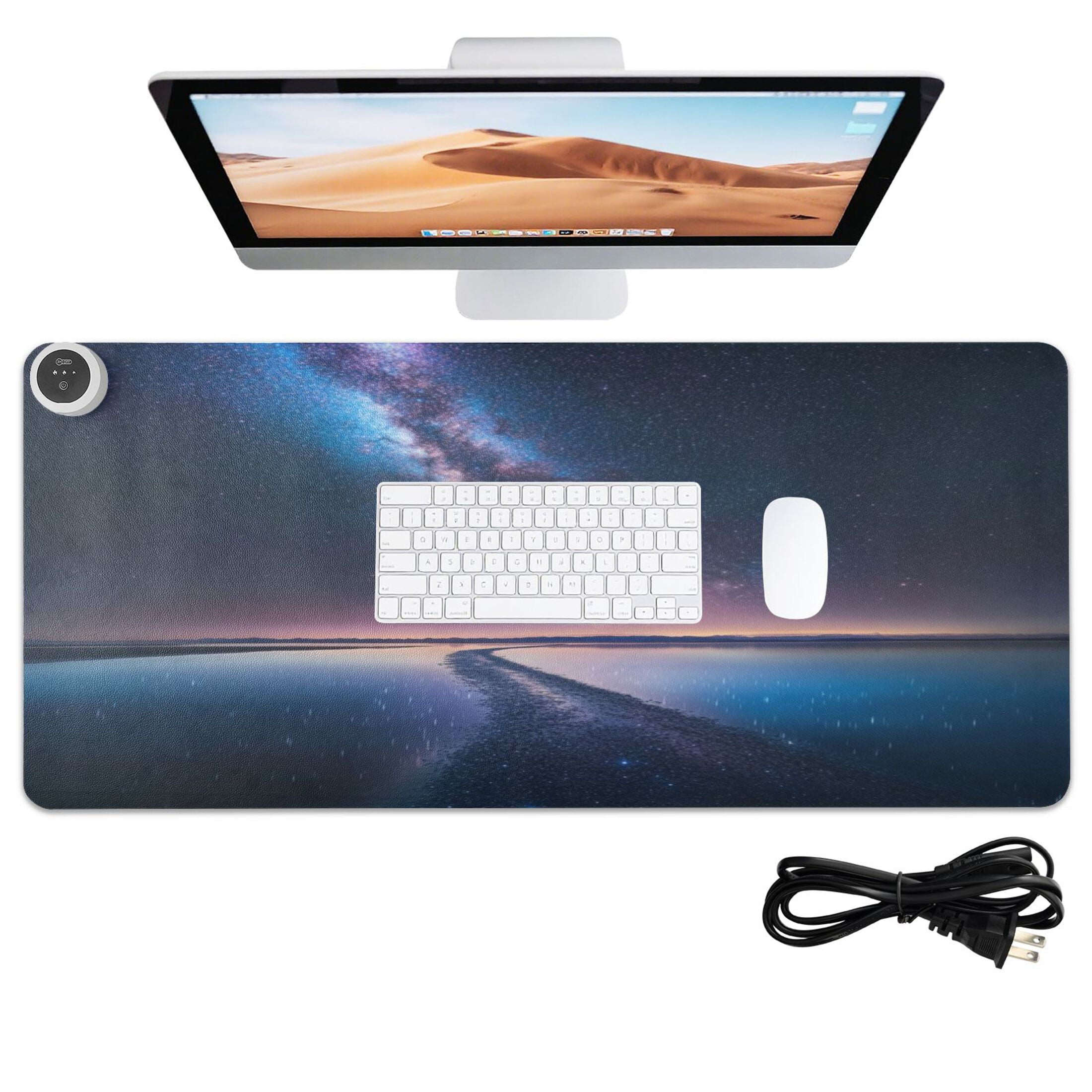 Wobogo Milky Way Galaxy Heated Mouse Pad Extra-Large Desk Mat With 3 ...