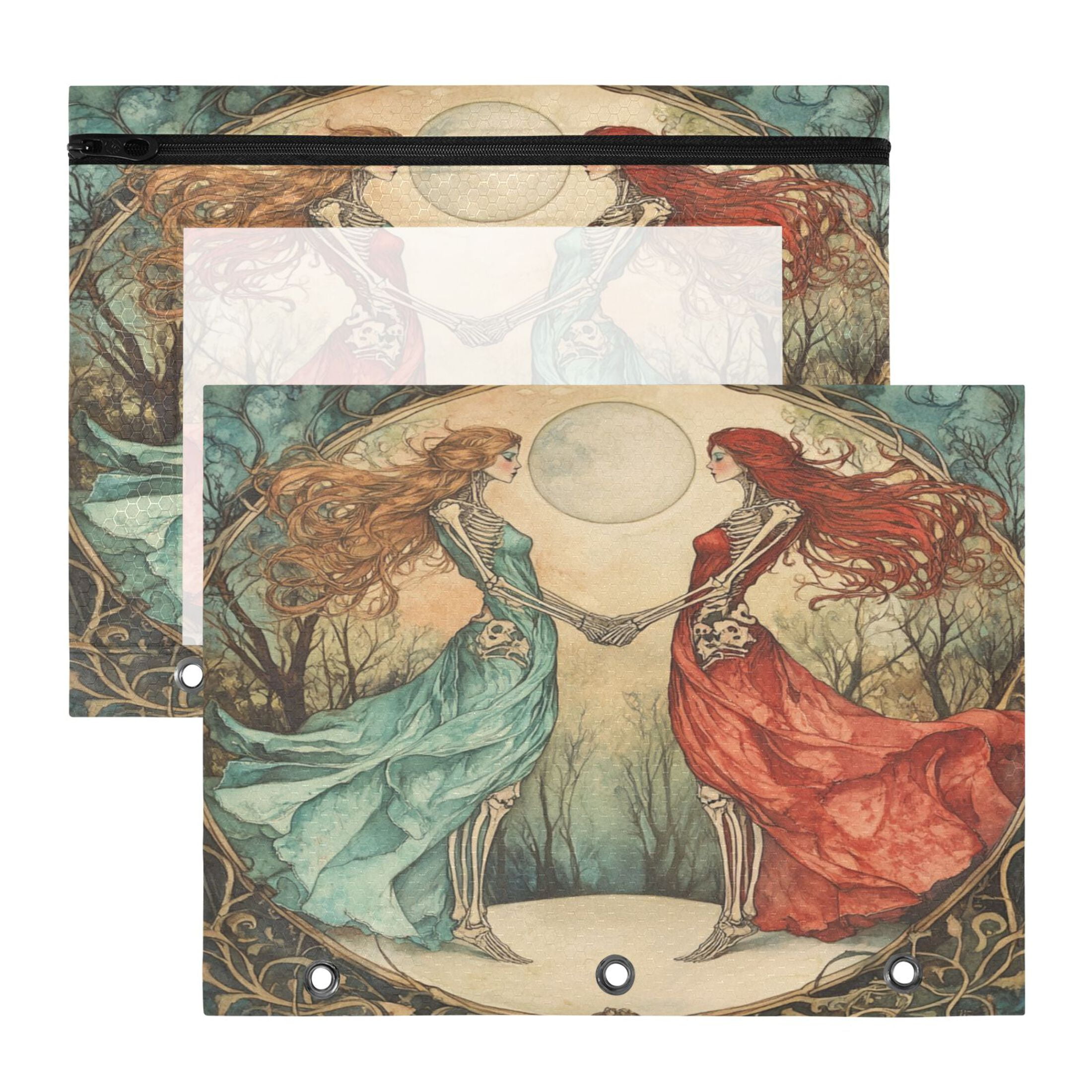 Wobogo Mirror Image Bone Lady A4 Size Clear Polyester File Pocket Set ...