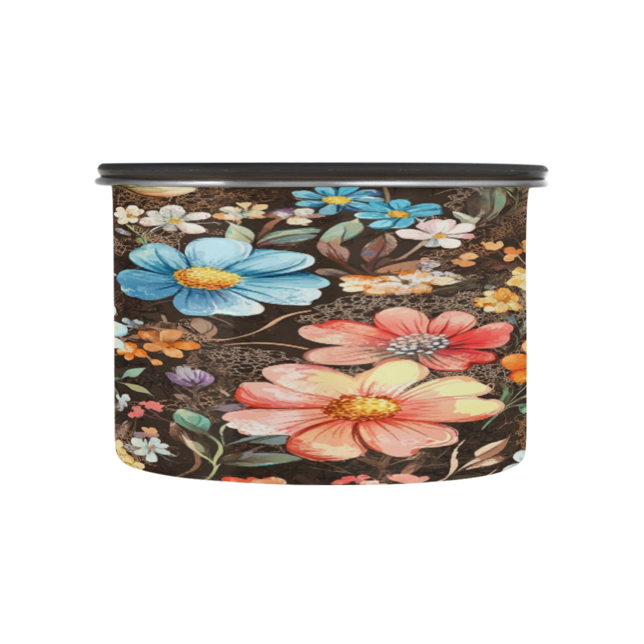 Wobogo Moebius Flowers Pattern Food Storage Jars 304 Food Grade Stainless Steel Canisters With ...