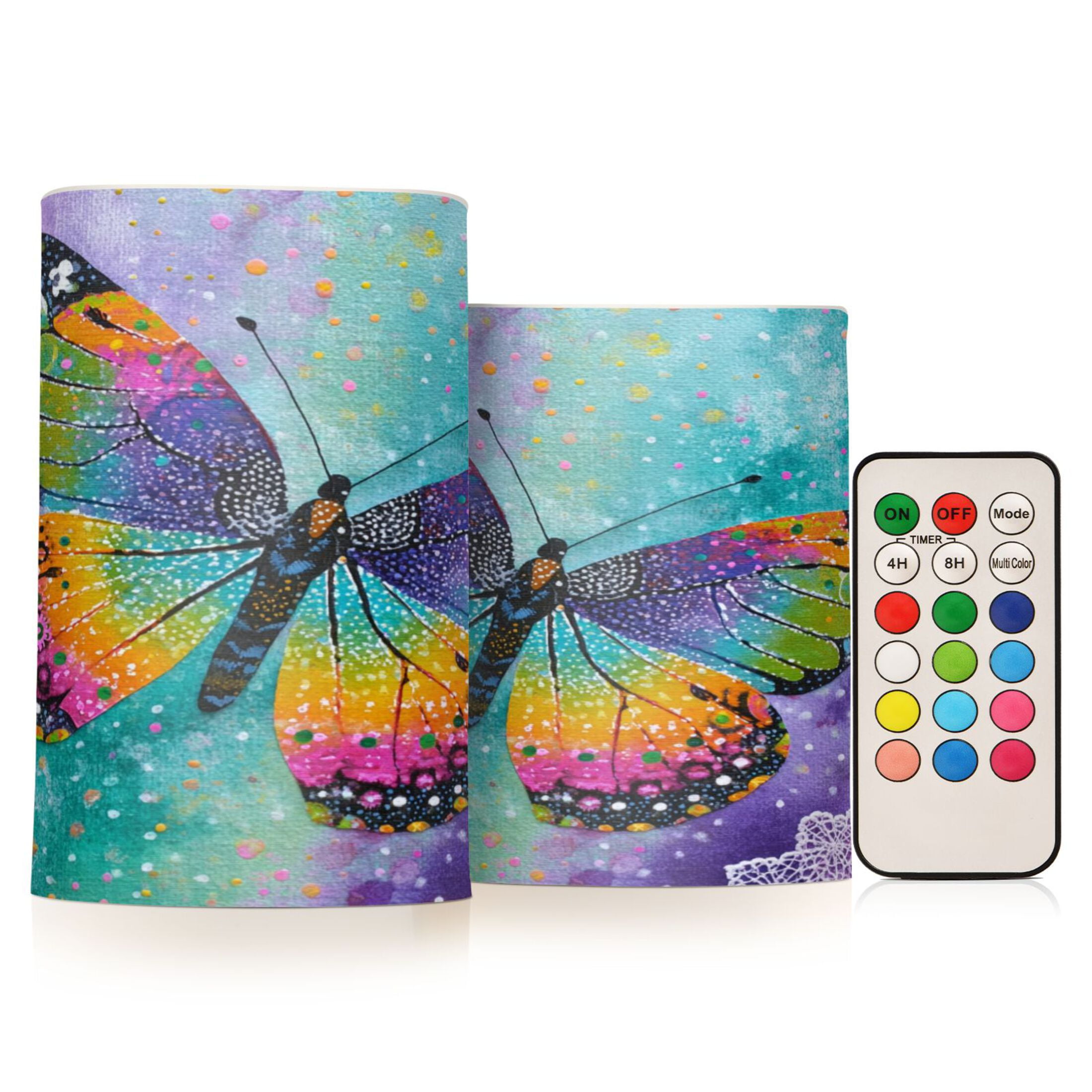 Wobogo Monarch Butterfly Combo Flameless Flickering Candle Light with ...
