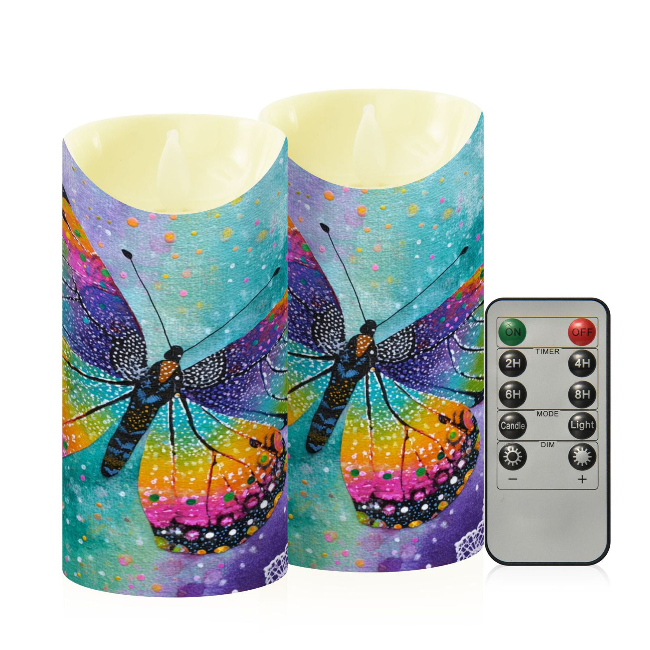 Wobogo Monarch Butterfly Flameless Candles with Remote Battery Operated ...