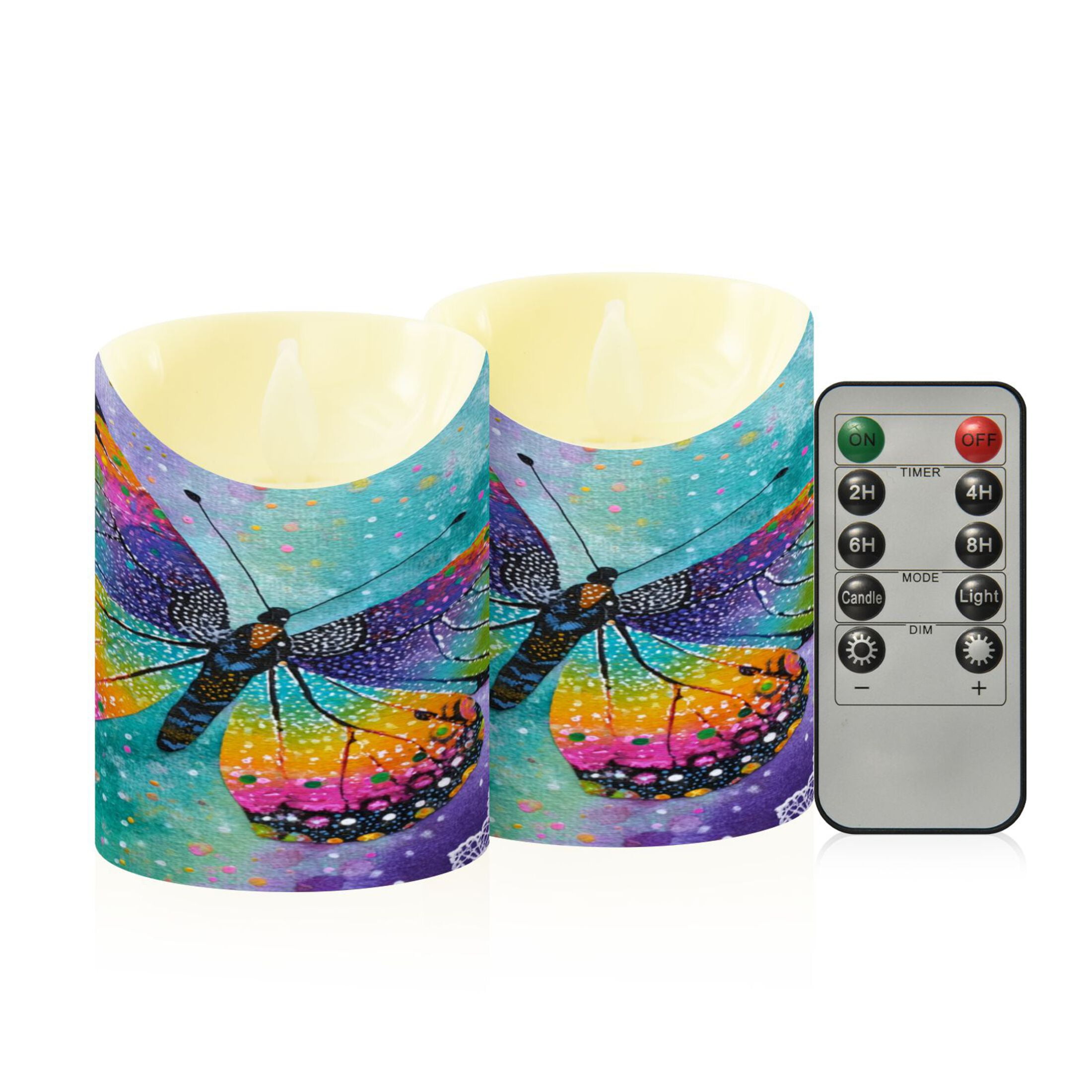 Wobogo Monarch Butterfly Flameless Candles with Remote Battery Operated ...