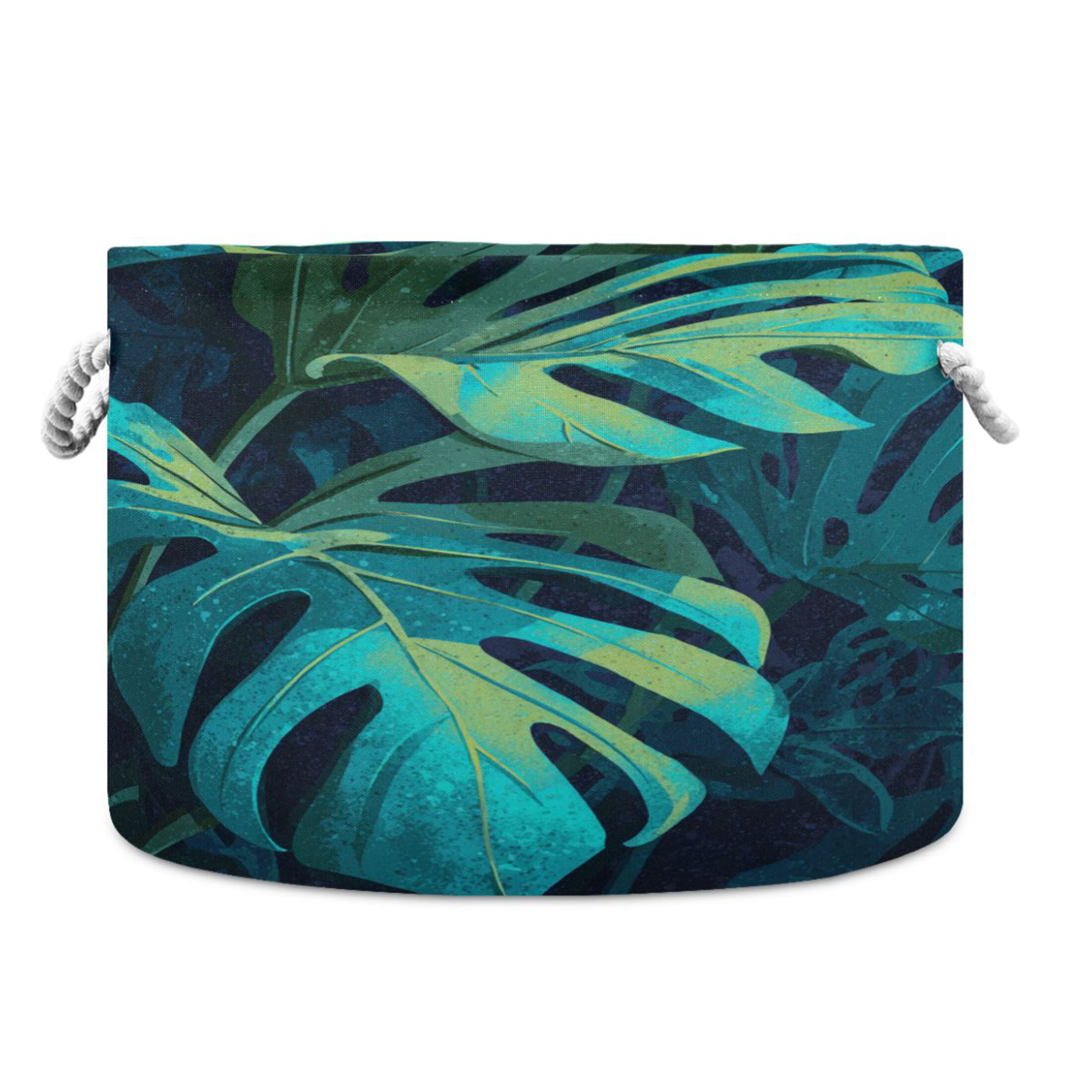 Wobogo Monstera Deliciosa Toy Storage Basket 20×14in Canvas Laundry ...