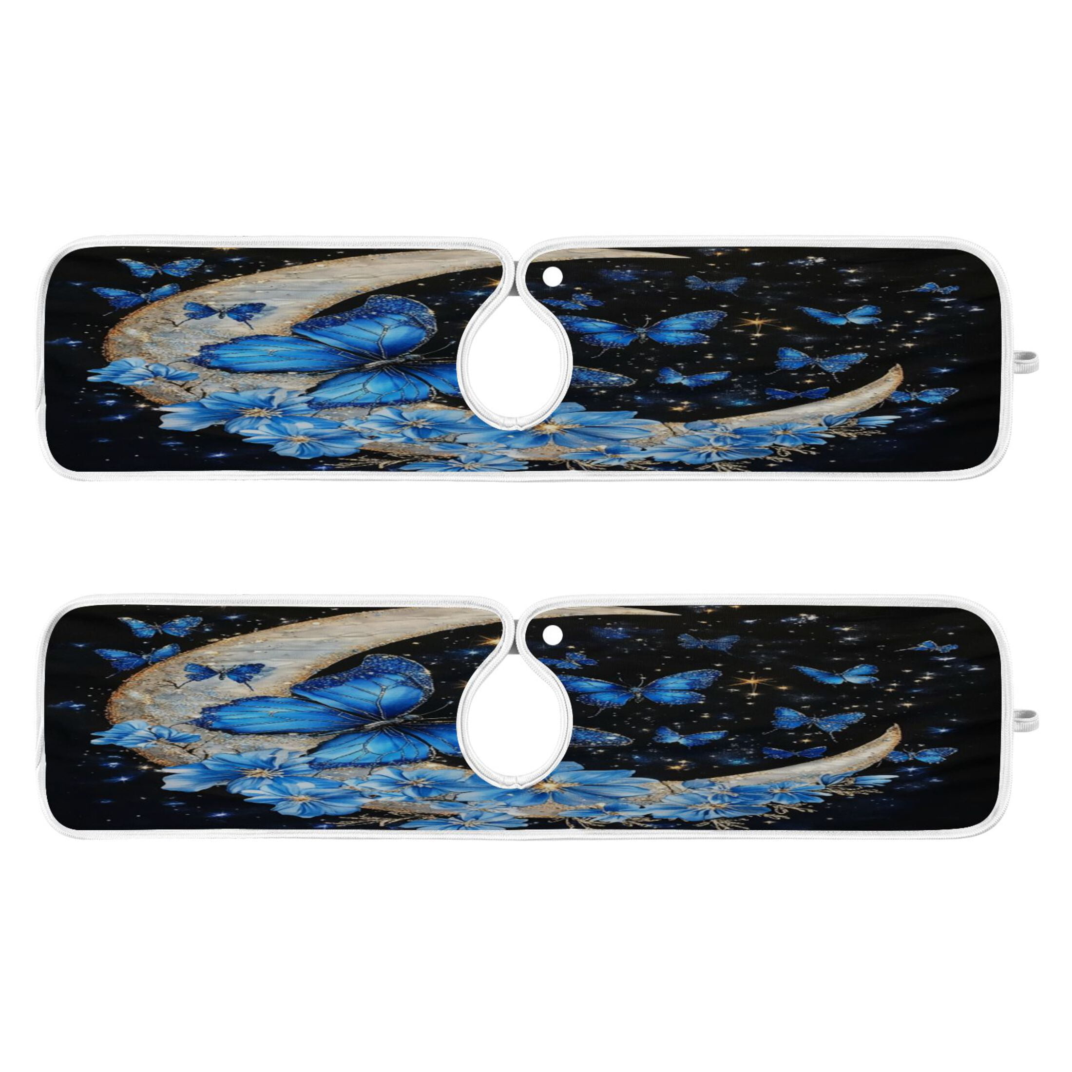 Wobogo Moon with Butterflies Faucet Drying Mat Set of 2 Sponge Material ...