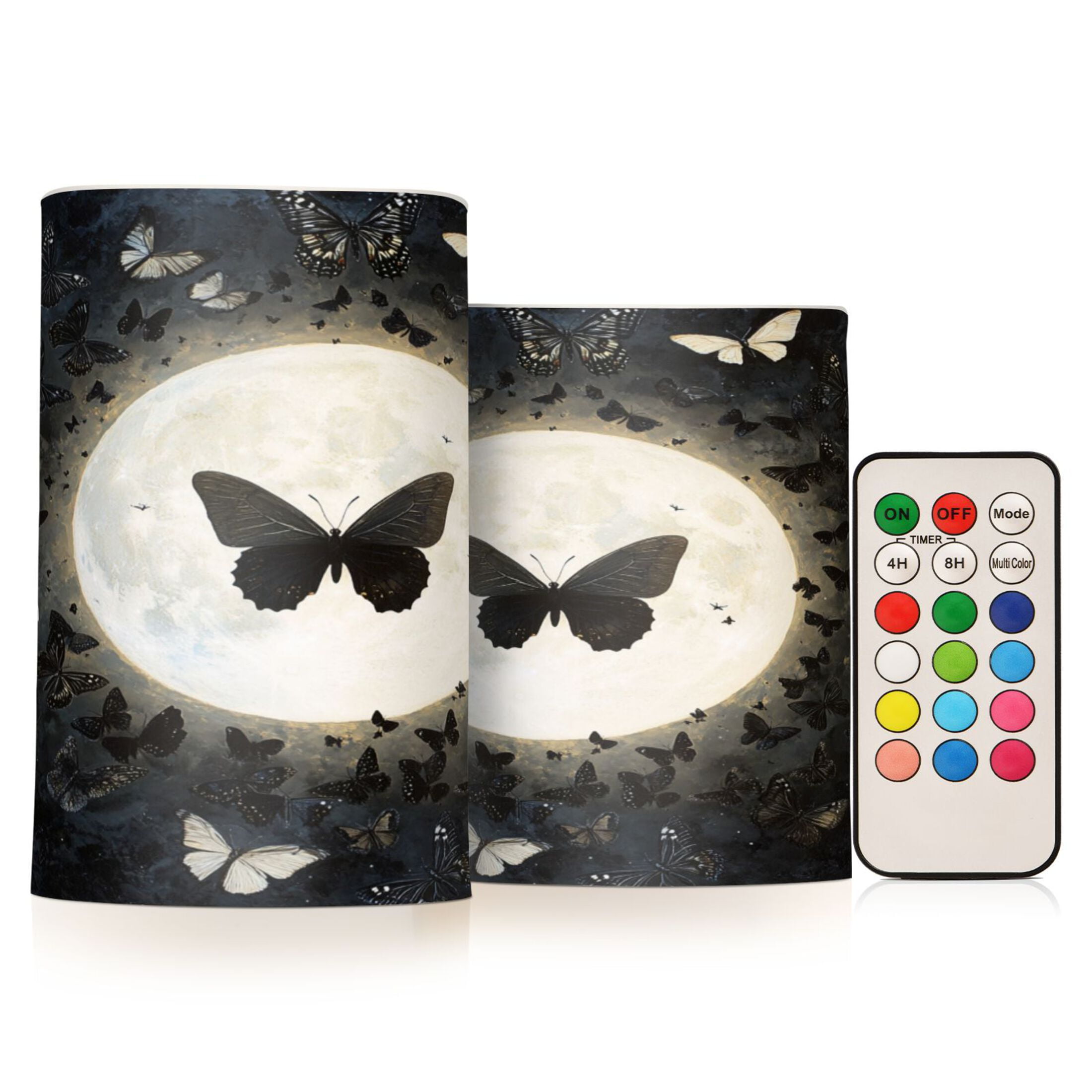 Wobogo Moonlight Butterfly Combo Flameless Flickering Candle Light with ...