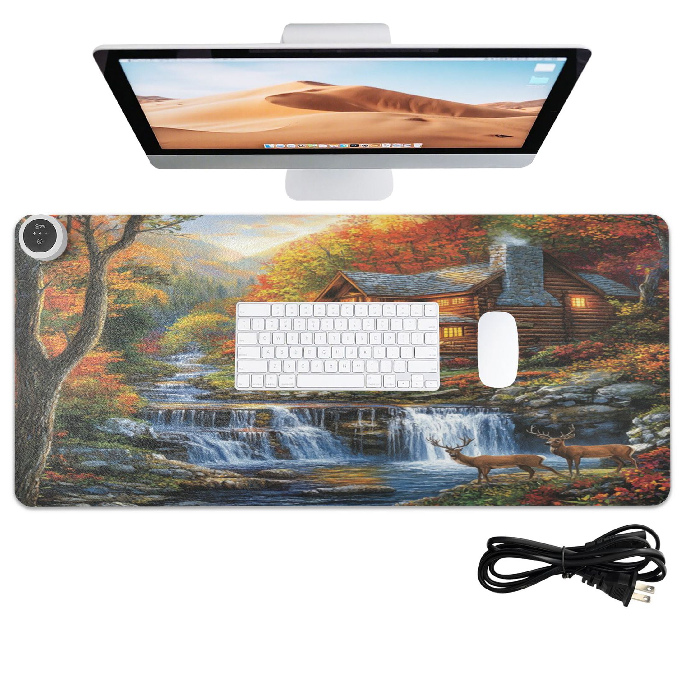Wobogo Mountain Hut Heated Mouse Pad Extra-Large Desk Mat With 3 ...