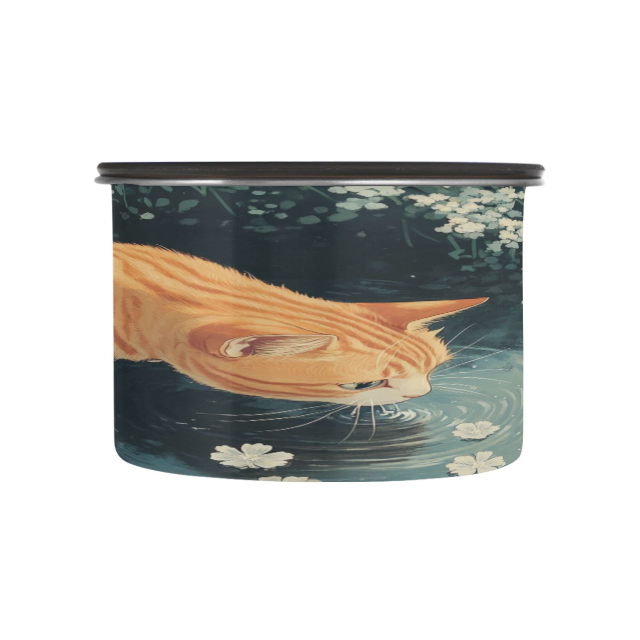 Wobogo Orange Cat Food Storage Jars 304 Food Grade Stainless Steel ...