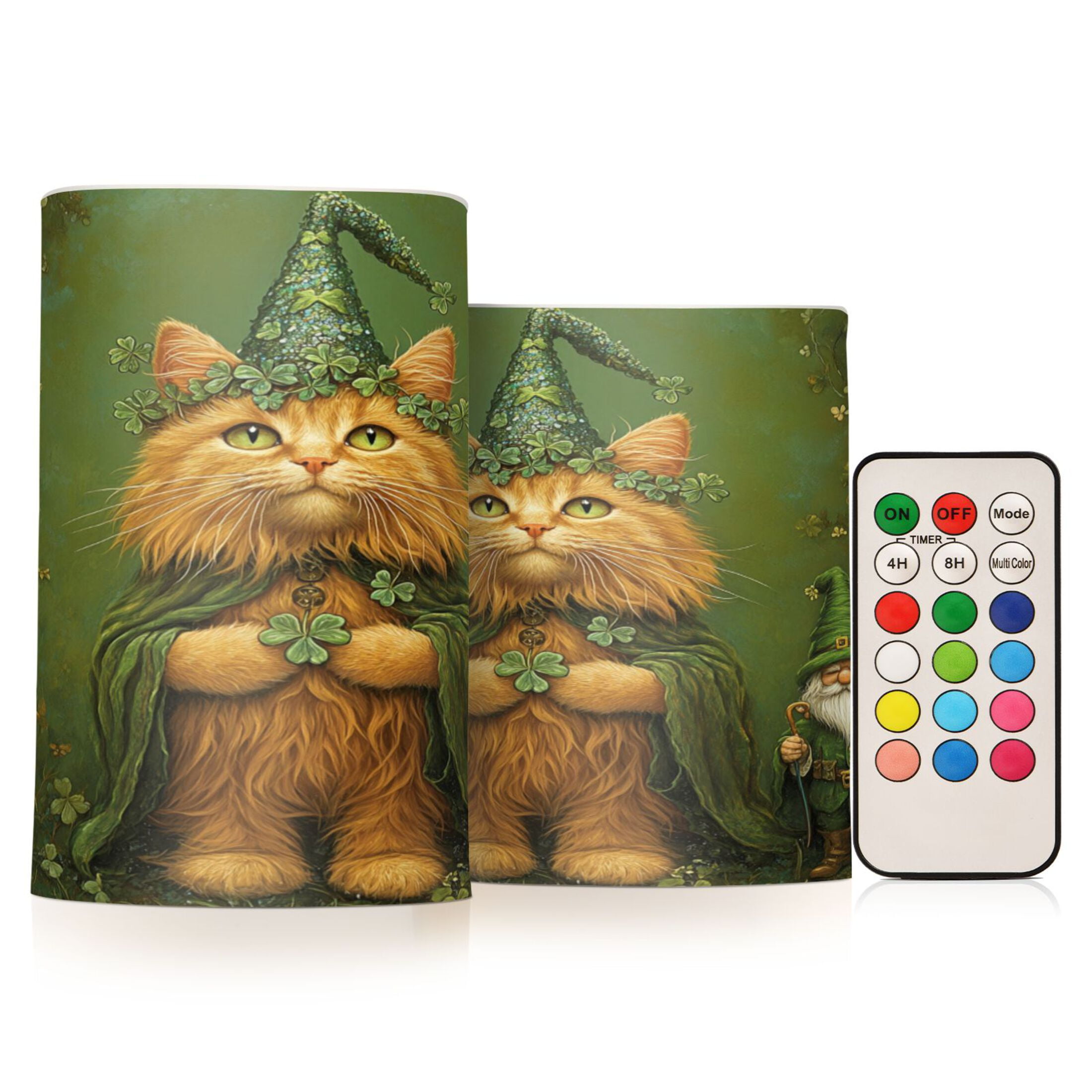 Wobogo Orange Cat and Dwarf Combo Flameless Flickering Candle Light ...