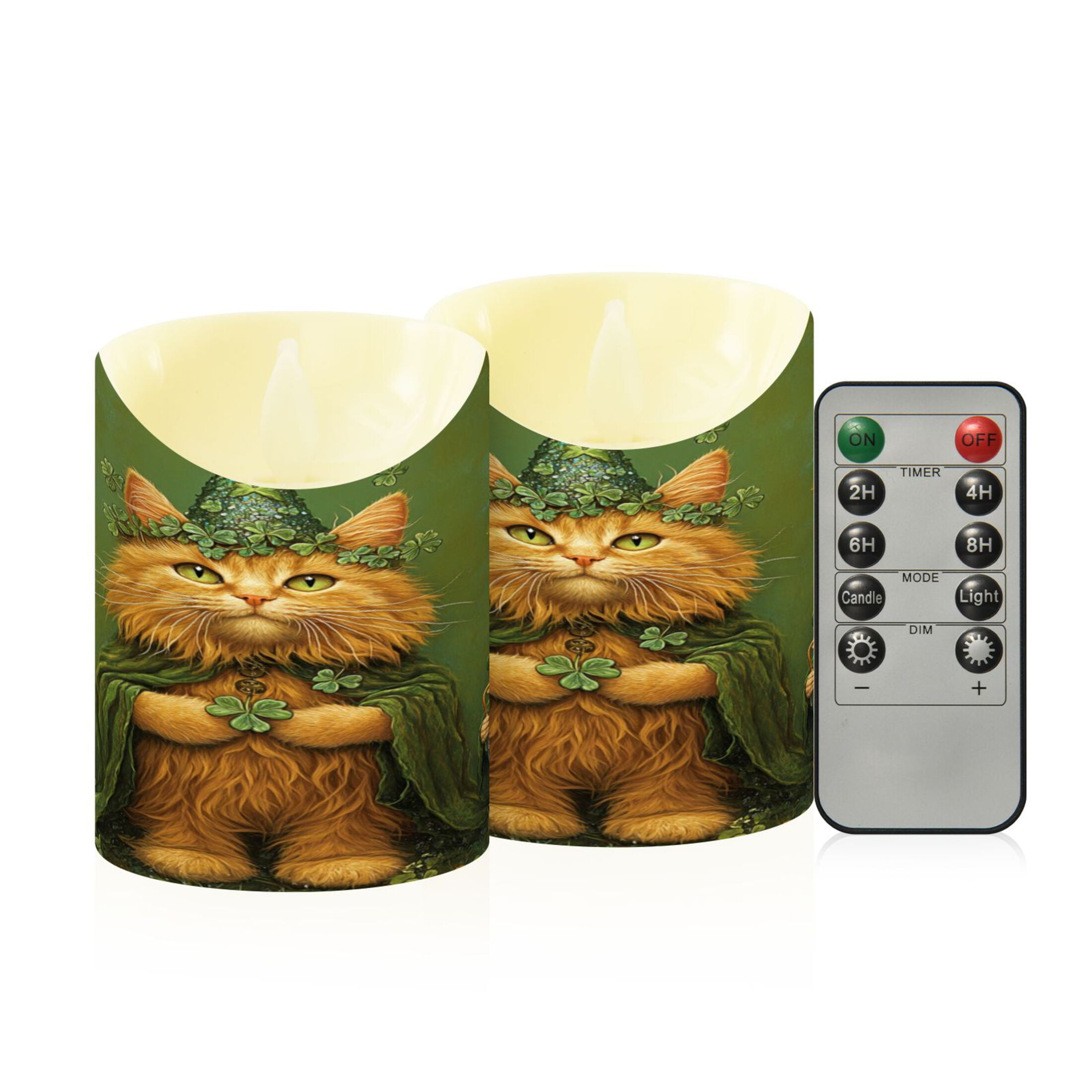 Wobogo Orange Cat and Dwarf Flameless Candles with Remote Battery ...