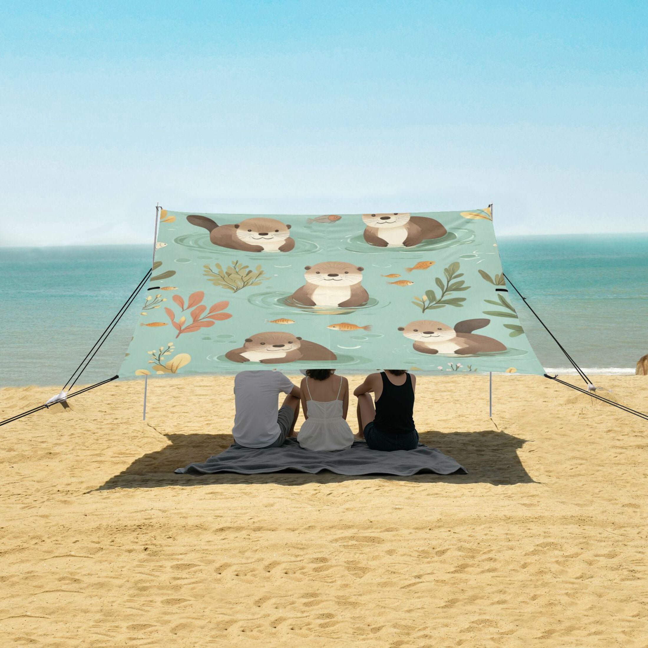 Wobogo Otter Fish Seaweed Beach Tent Camping Sun Shelter 110 x 125in ...