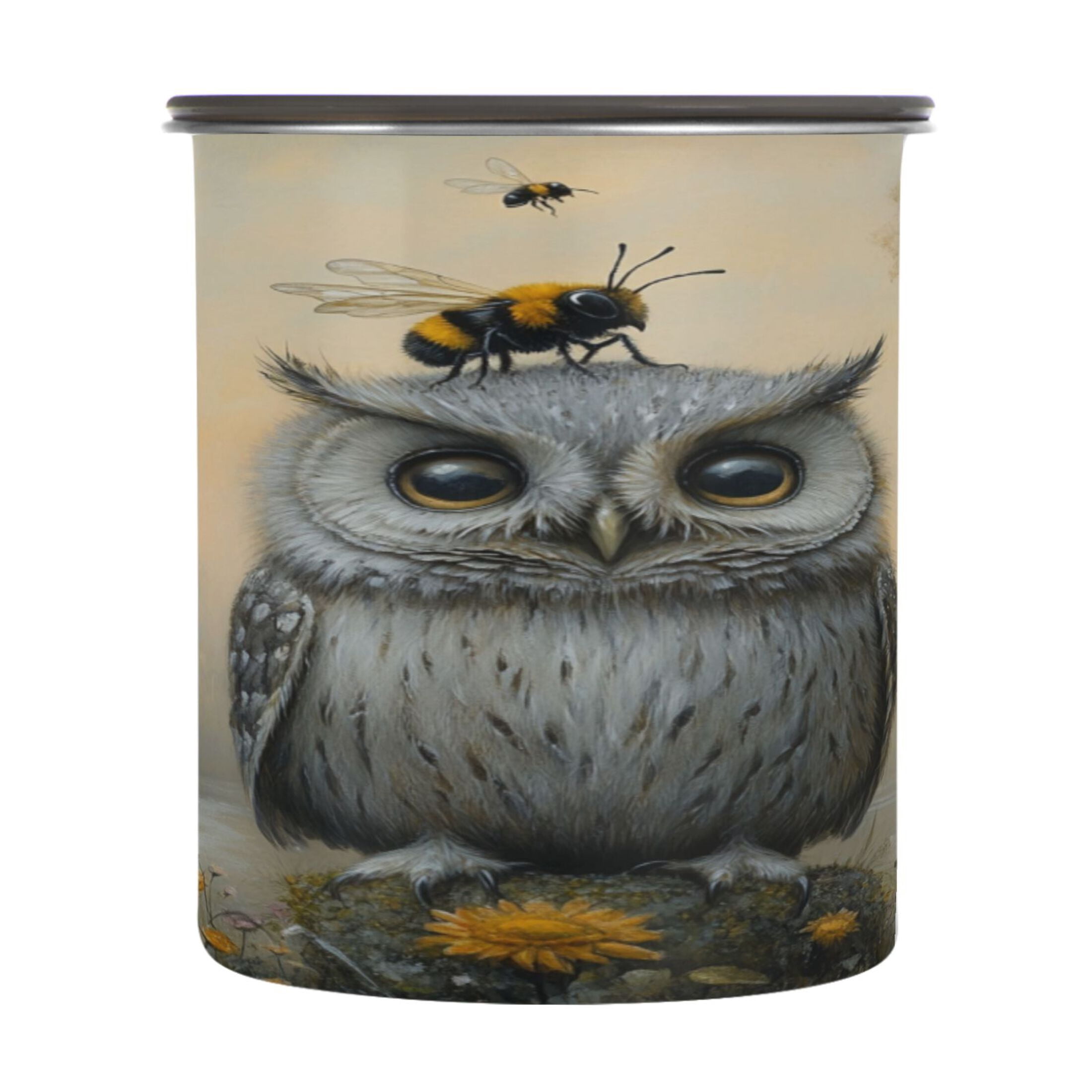 Wobogo Owls and Bees Pattern Food Storage Jars 304 Food Grade Stainless ...