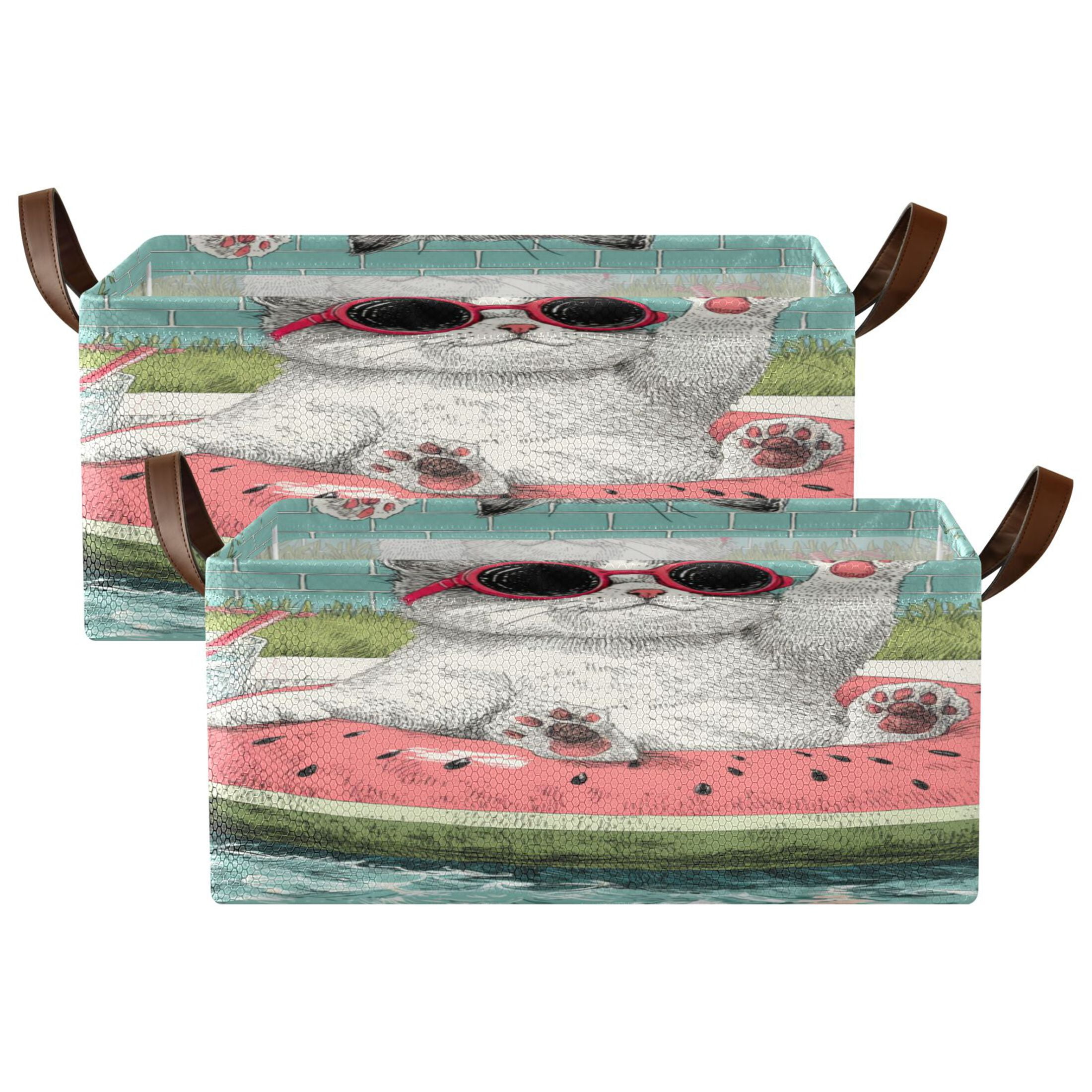Wobogo Party Kitty Storage Basket Soccer Plaid Fabric Oversized ...