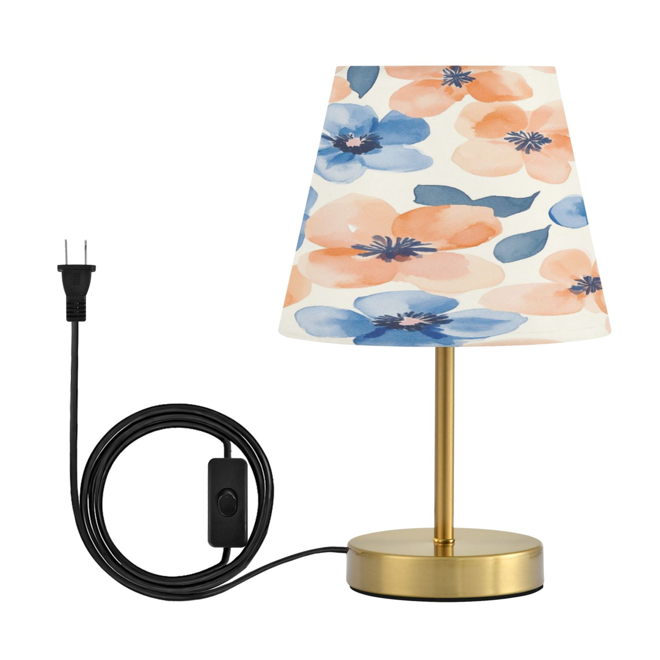 Wobogo Pastel Peach and Blue Flowers Table Lamps Three-channel ...