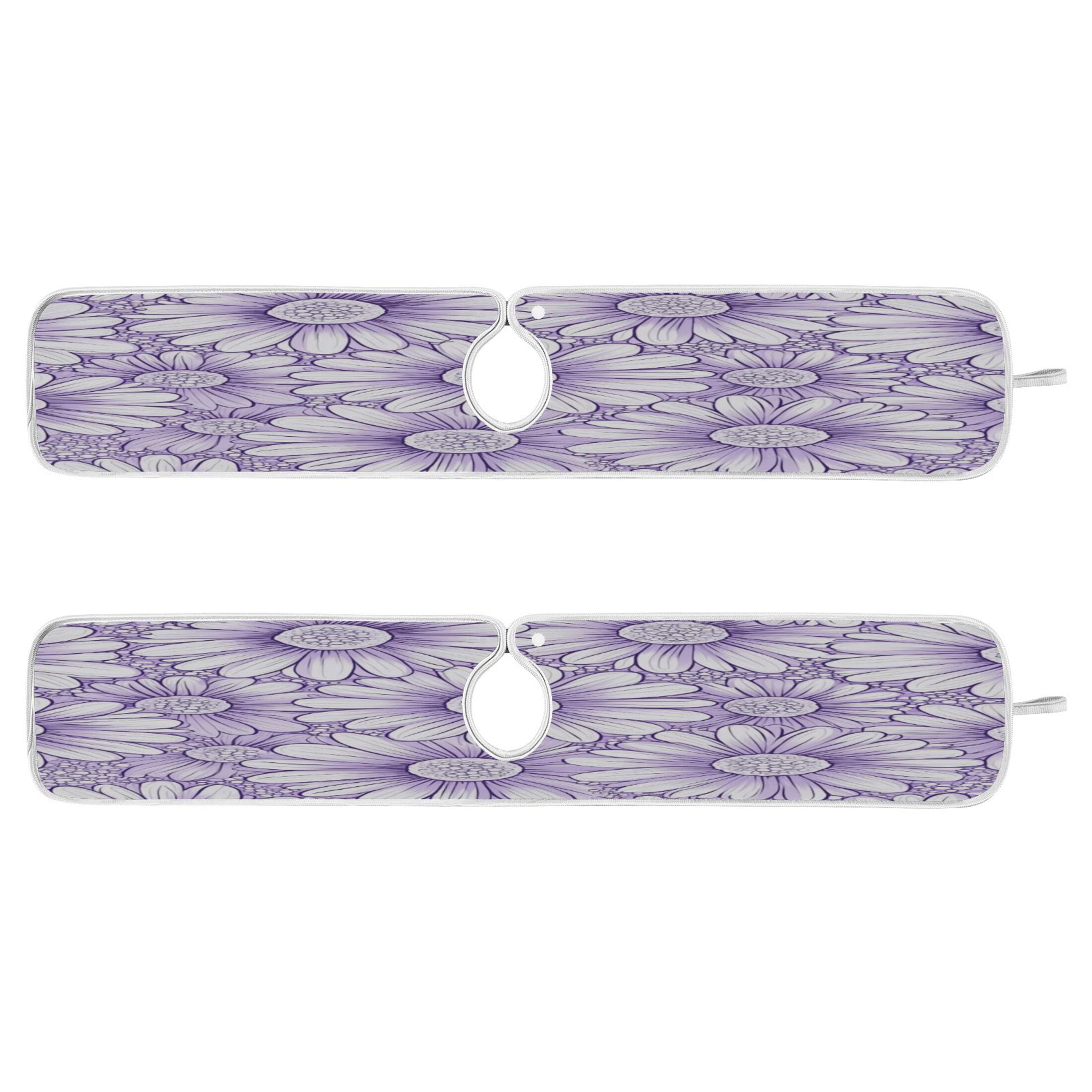 Wobogo A Pattern with Pale Purple Daisies Faucet Drying Mat Set of 2 ...